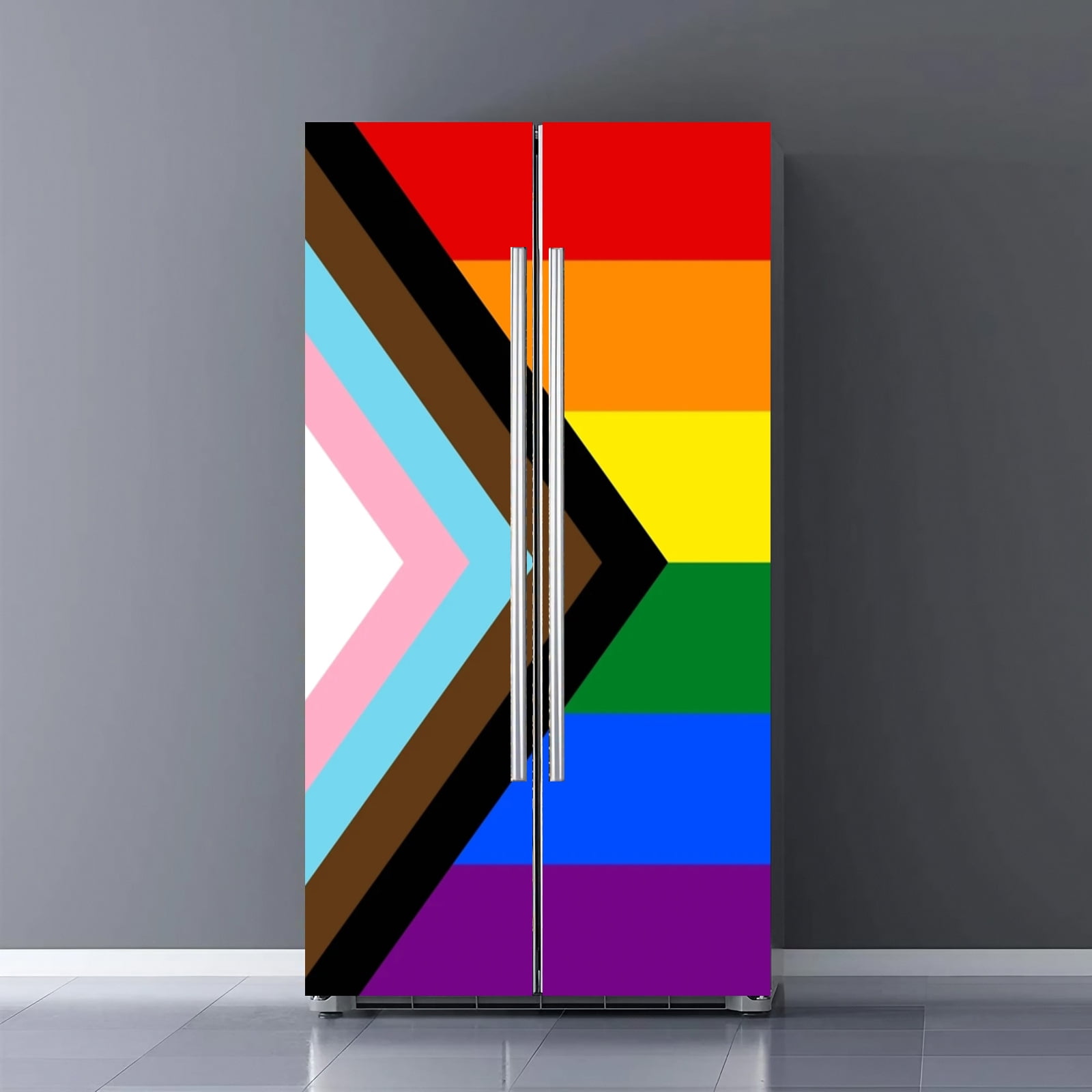 Fridge Door Wrap Vinyl Sticker Decor Front Refrigerator PVC Wallpaper ...