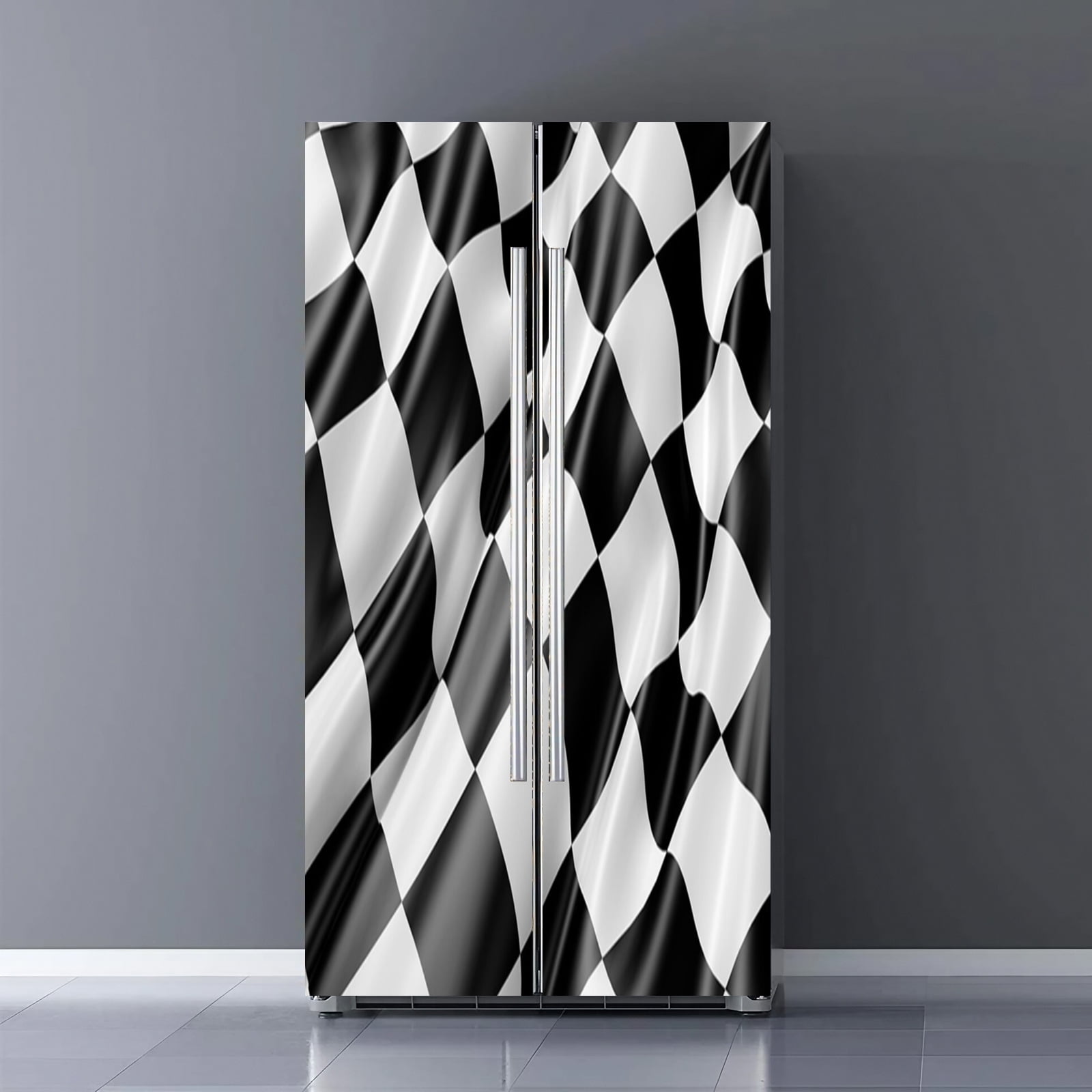 Fridge Door Wrap Vinyl Sticker Decor Front Refrigerator PVC Wallpaper ...