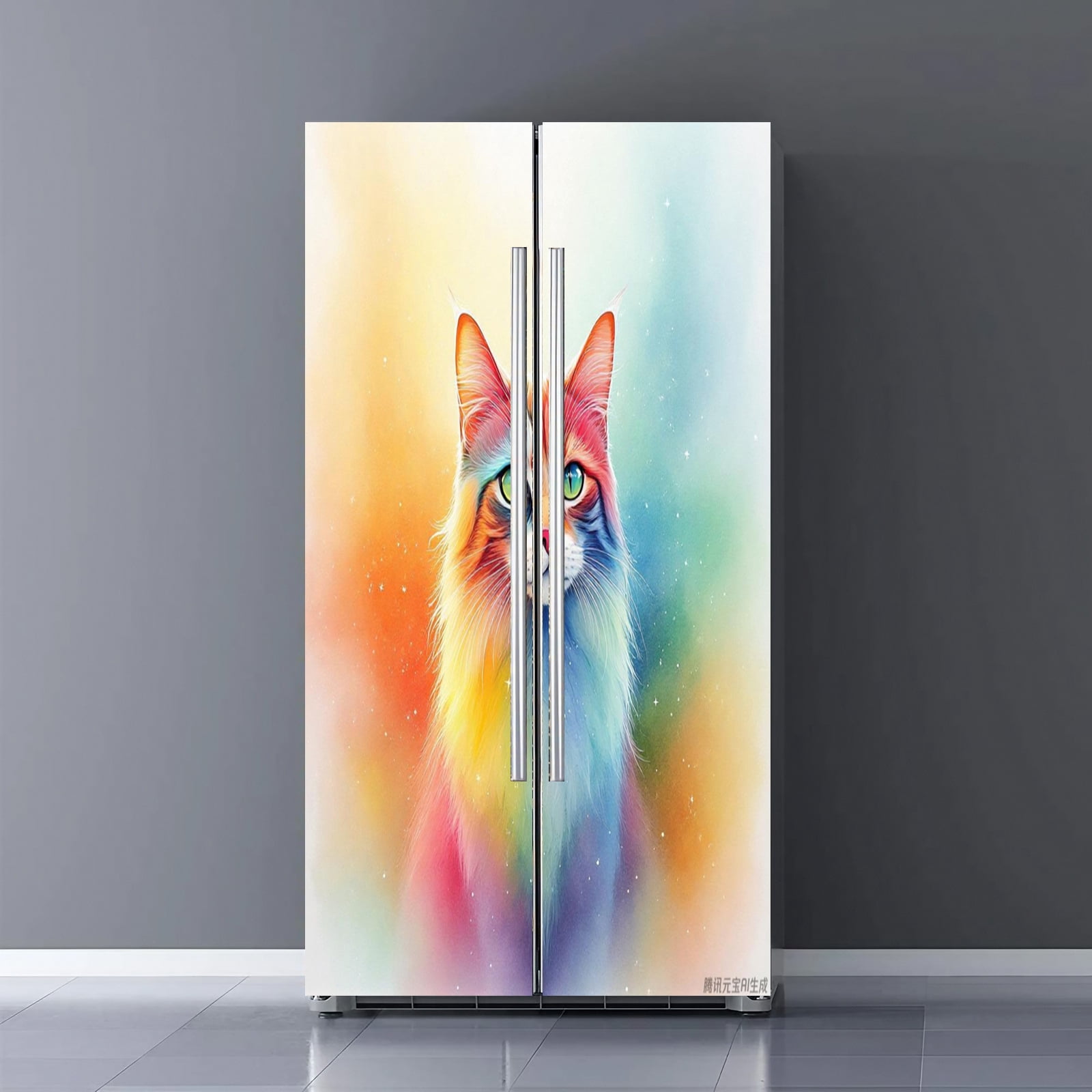 Fridge Door Wrap Vinyl Sticker Decor Front Refrigerator PVC Wallpaper ...