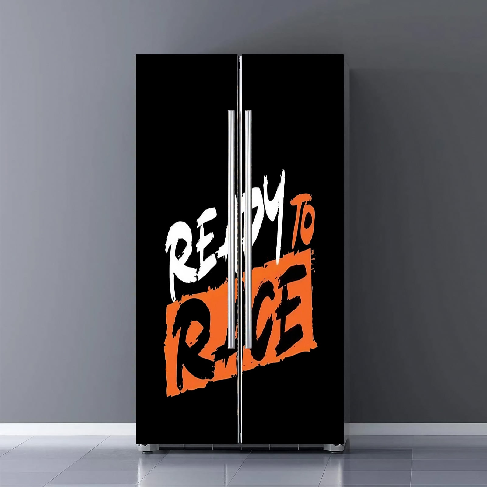 Fridge Door Wrap Vinyl Sticker Decor Front Refrigerator PVC Wallpaper ...