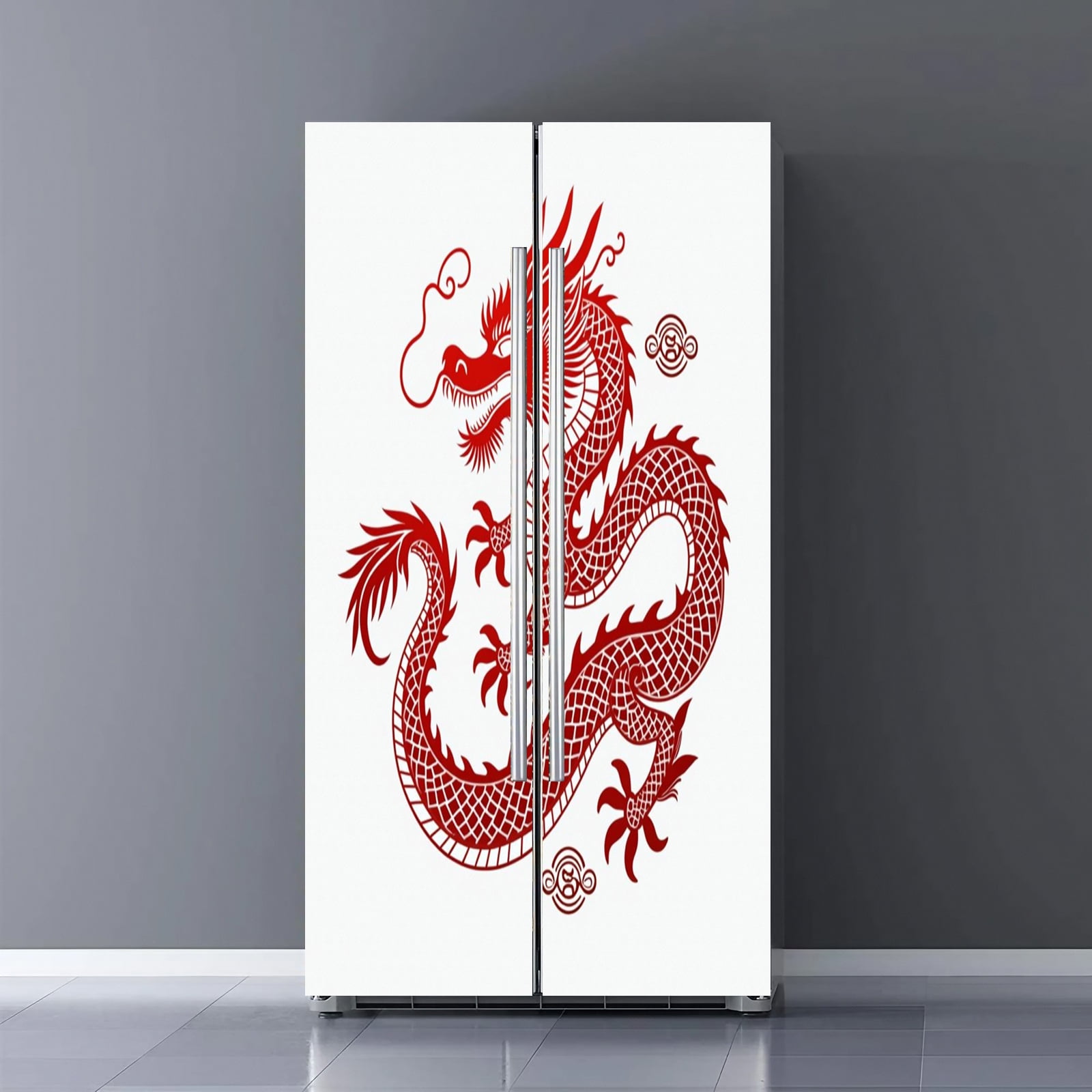 Fridge Door Wrap Vinyl Sticker Decor Front Refrigerator PVC Wallpaper ...