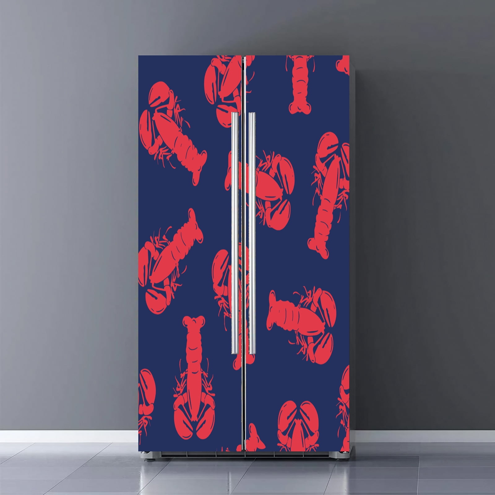 Fridge Door Wrap Vinyl Sticker Decor Front Refrigerator PVC Wallpaper ...
