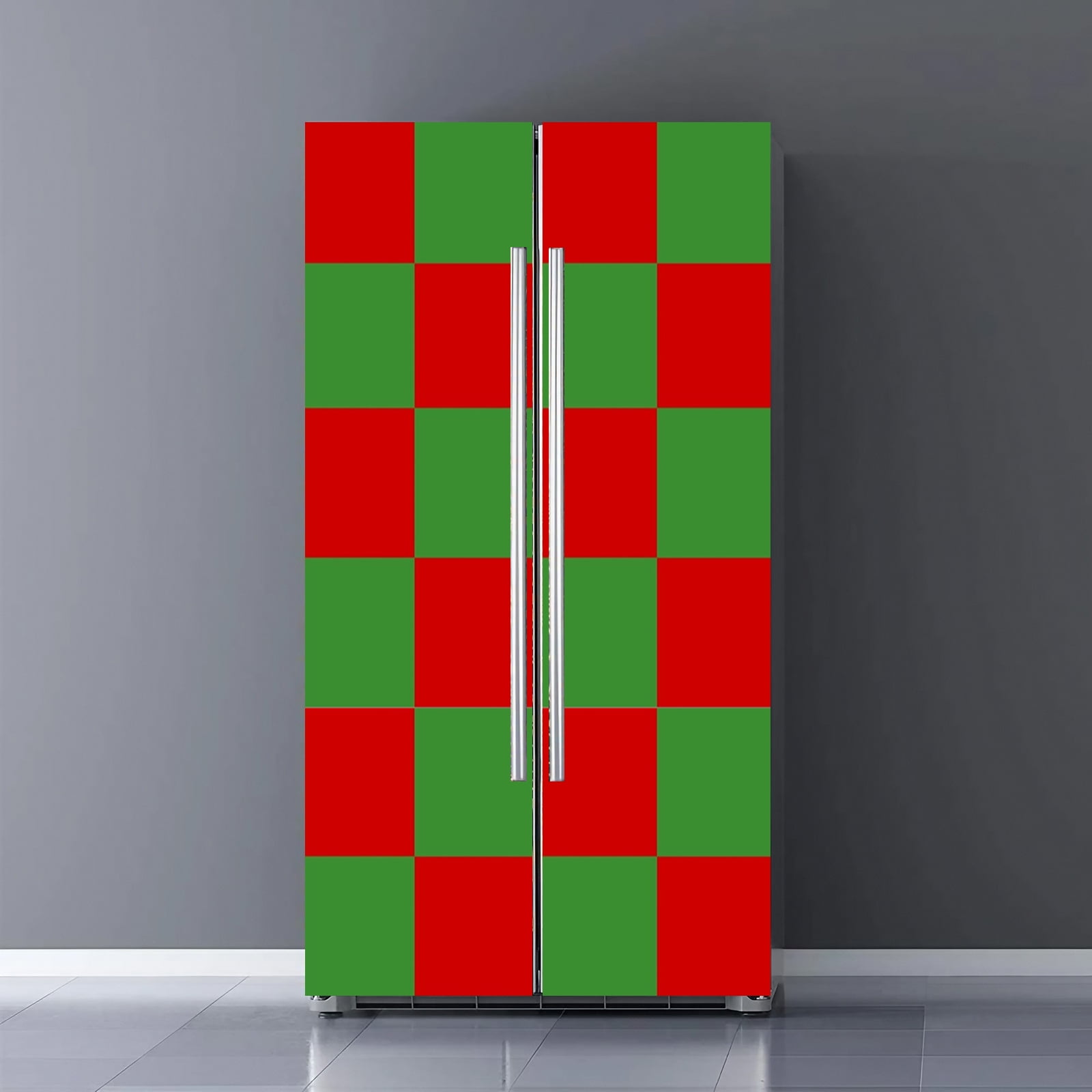 Fridge Door Wrap Vinyl Sticker Decor Front Refrigerator PVC Wallpaper ...