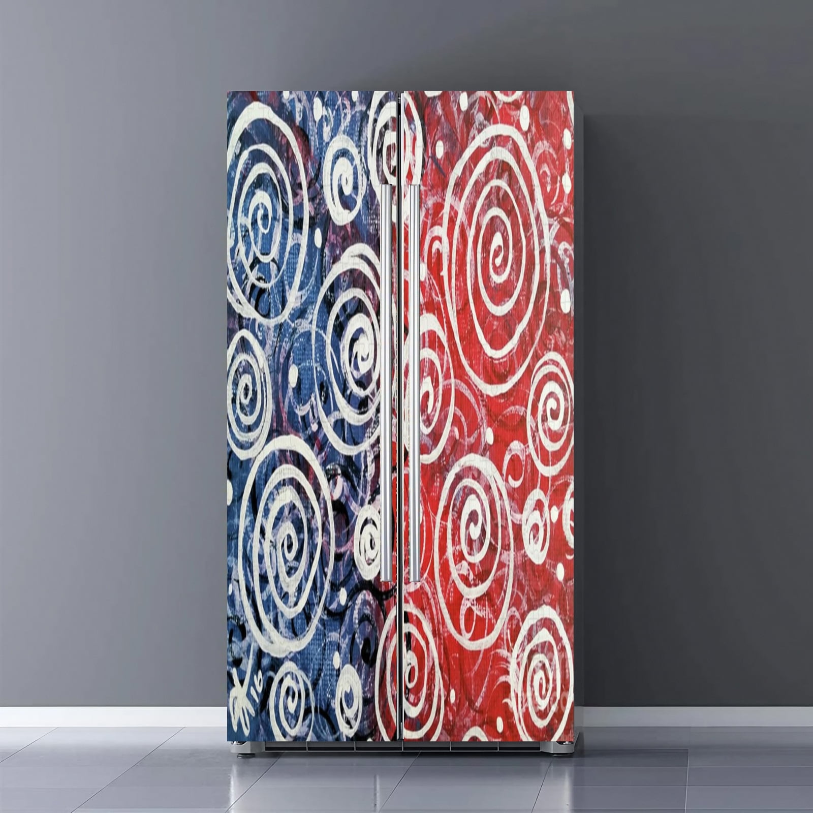 Fridge Door Wrap Vinyl Sticker Decor Front Refrigerator PVC Wallpaper ...