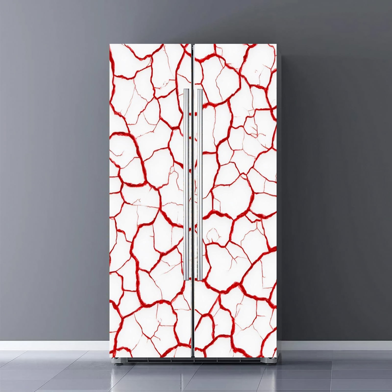 Fridge Door Wrap Vinyl Sticker Decor Front Refrigerator PVC Wallpaper ...