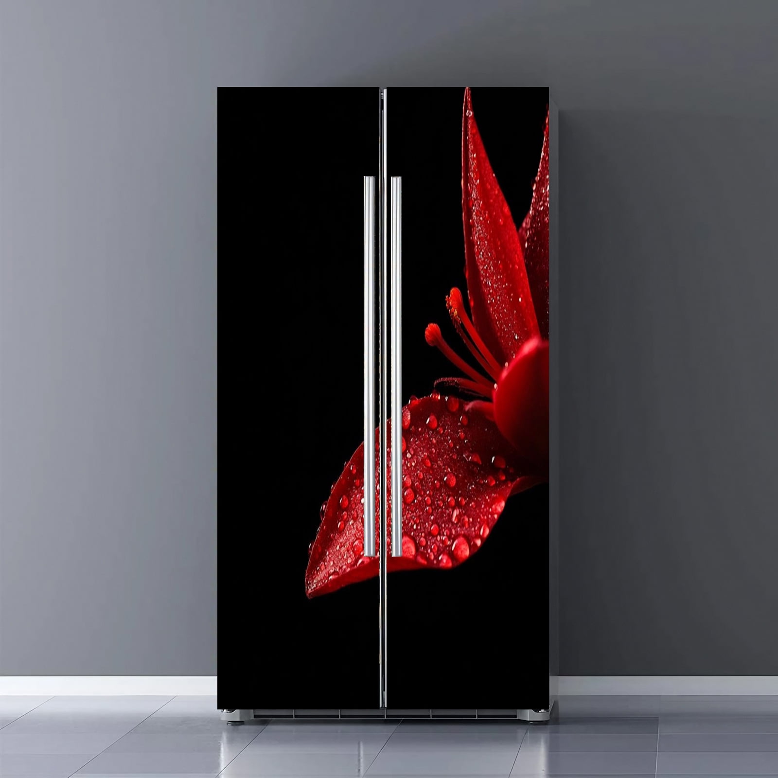 Fridge Door Wrap Vinyl Sticker Decor Front Refrigerator PVC Wallpaper ...