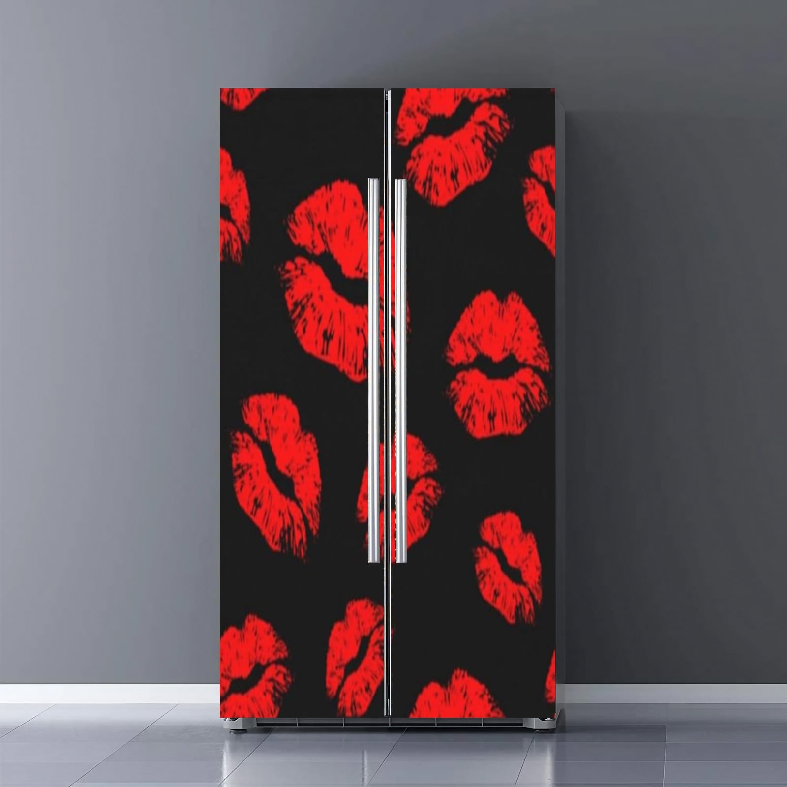 Fridge Door Wrap Vinyl Sticker Decor Front Refrigerator PVC Wallpaper ...