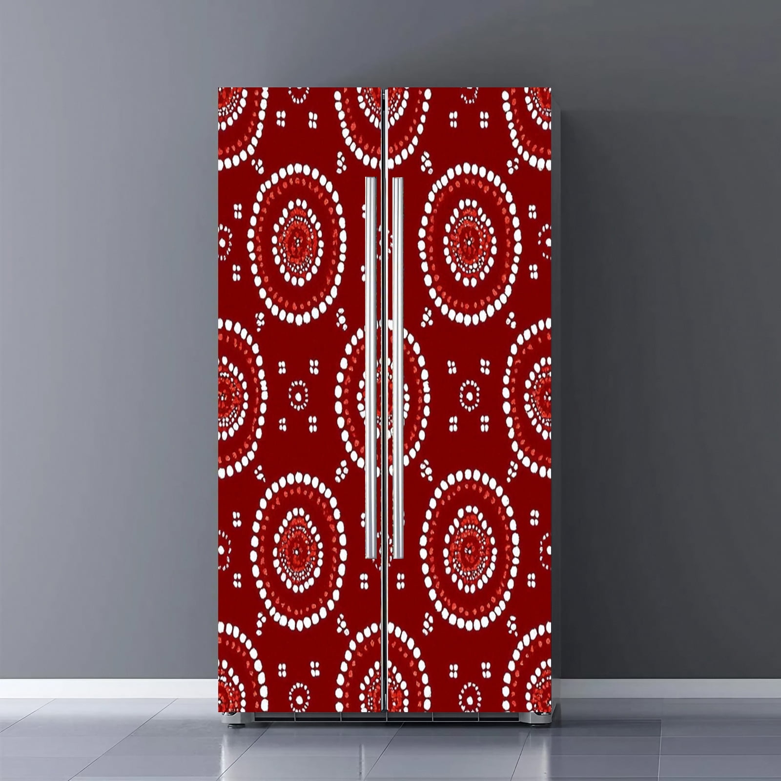 Fridge Door Wrap Vinyl Sticker Decor Front Refrigerator PVC Wallpaper ...