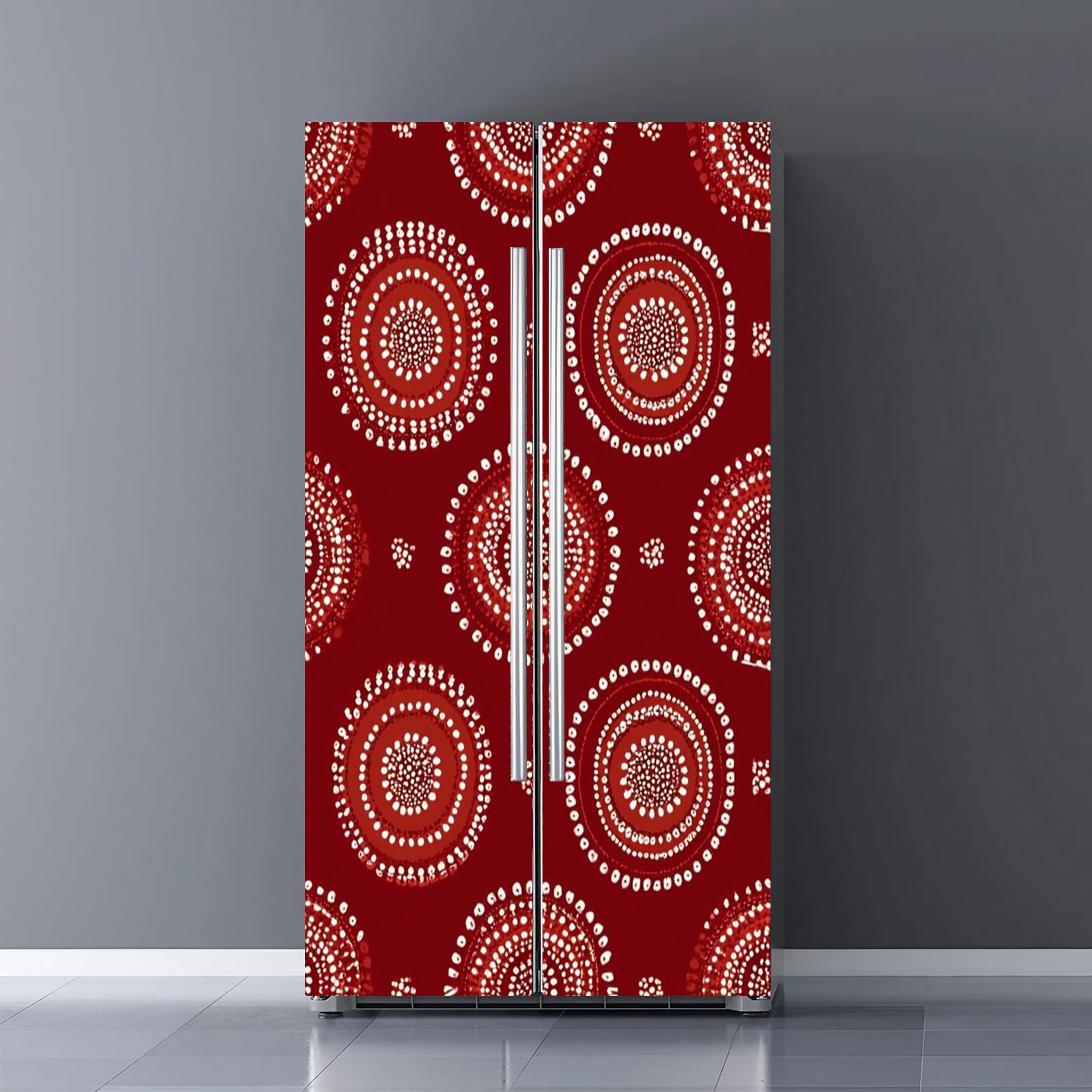 Fridge Door Wrap Vinyl Sticker Decor Front Refrigerator PVC Wallpaper ...