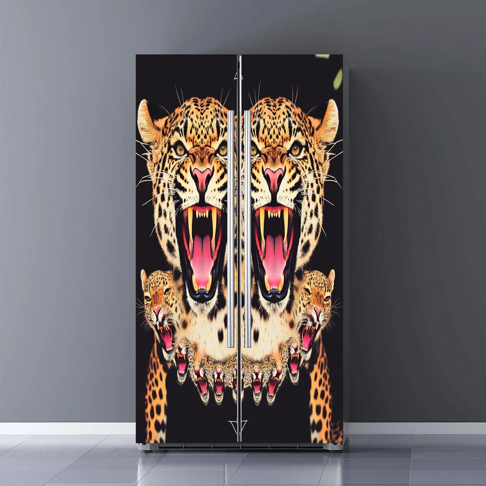 Fridge Door Wrap Vinyl Sticker Decor Front Refrigerator PVC Wallpaper ...