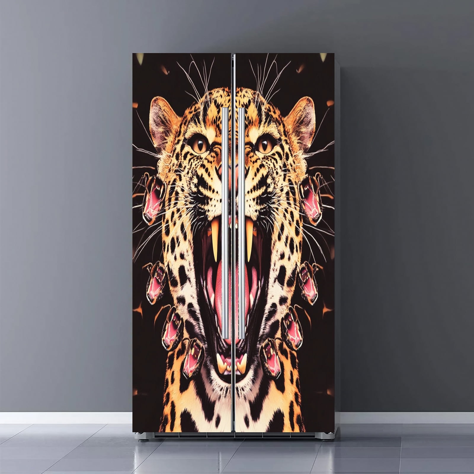 Fridge Door Wrap Vinyl Sticker Decor Front Refrigerator PVC Wallpaper ...