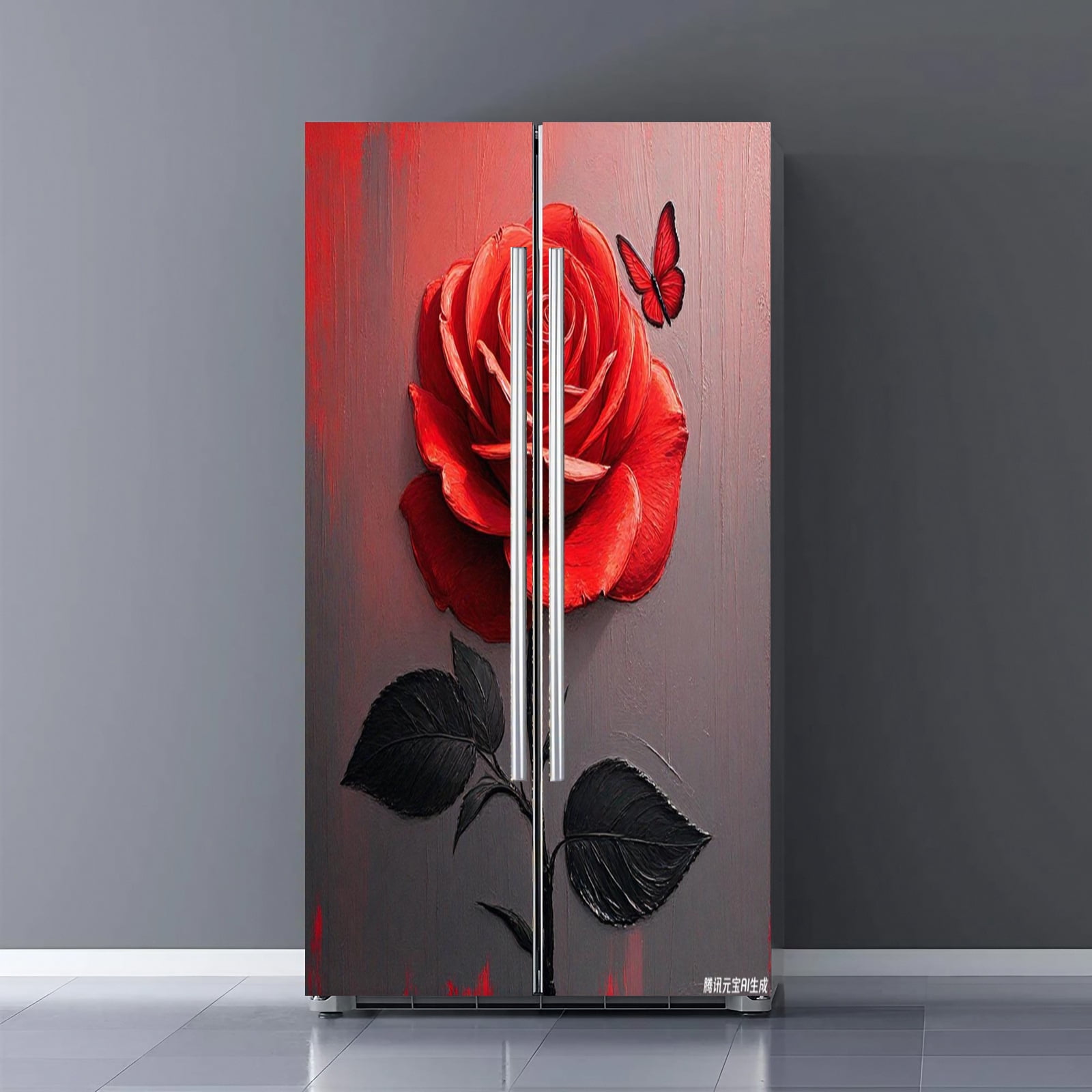 Fridge Door Wrap Vinyl Sticker Decor Front Refrigerator PVC Wallpaper ...