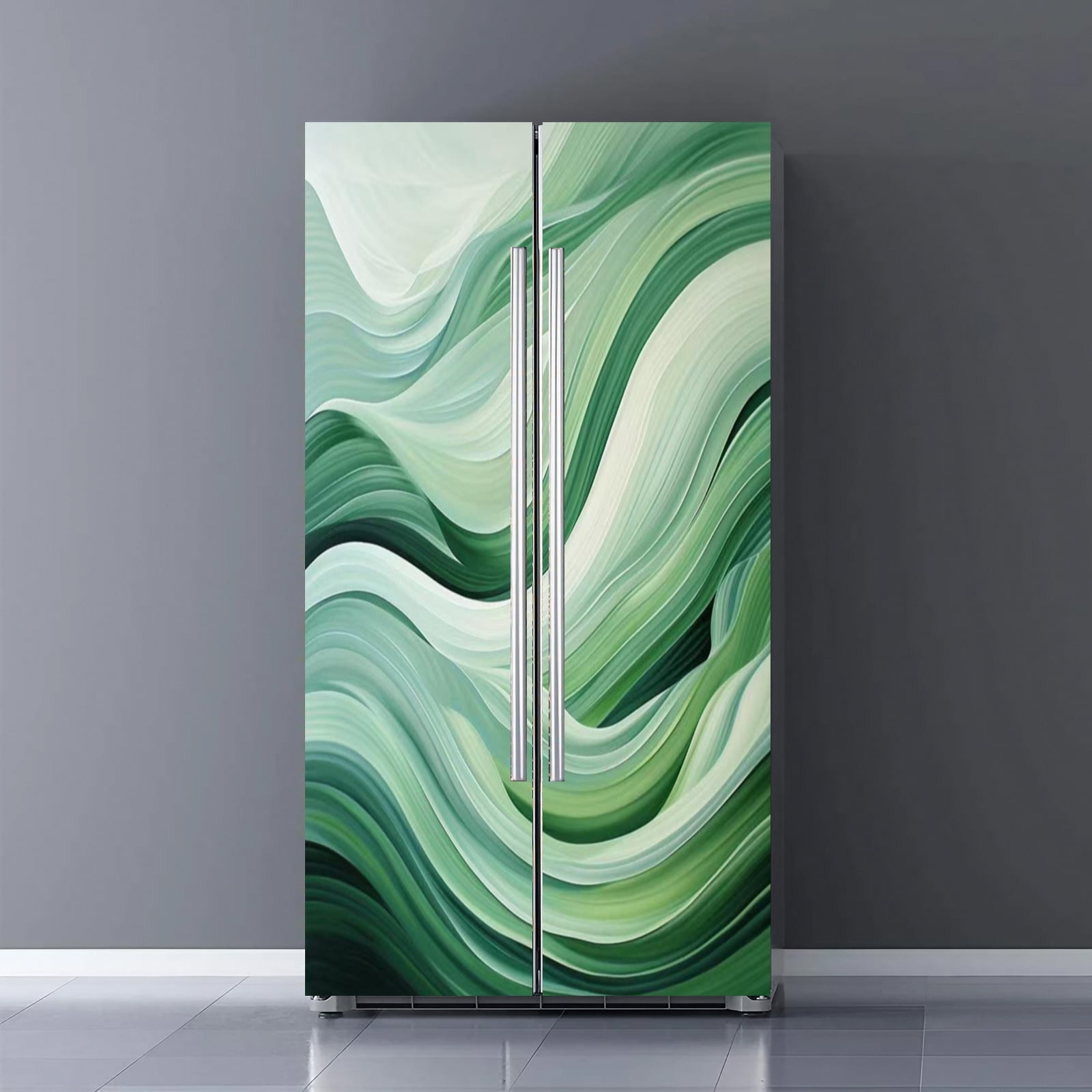 Fridge Door Wrap Vinyl Sticker Decor Front Refrigerator PVC Wallpaper ...