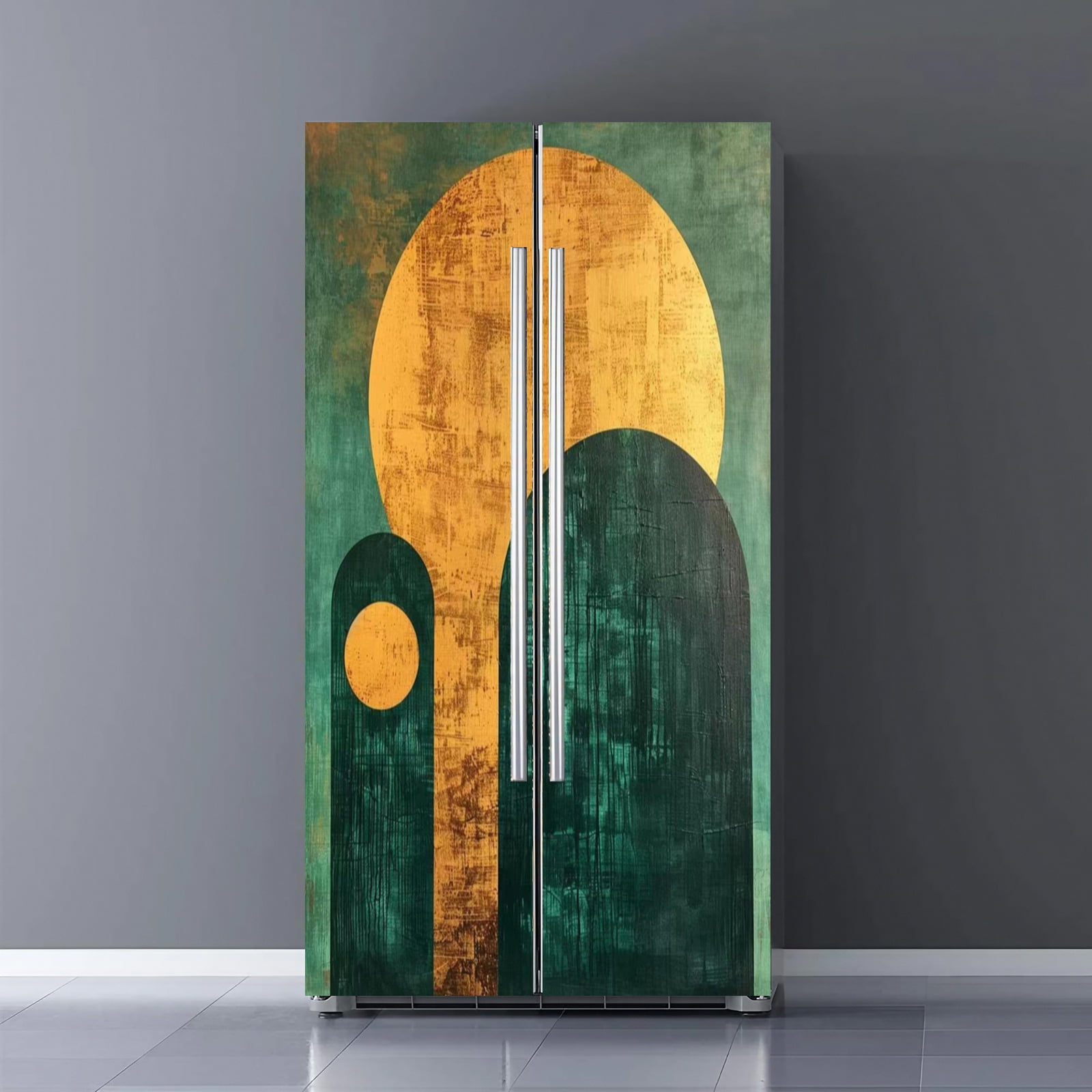 Fridge Door Wrap Vinyl Sticker Decor Front Refrigerator PVC Wallpaper ...