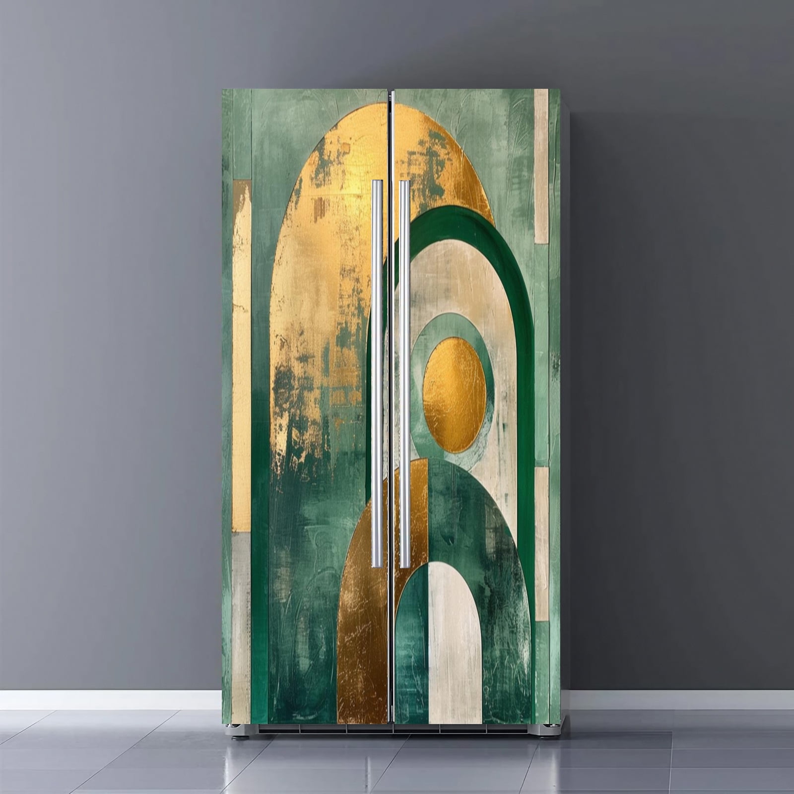 Fridge Door Wrap Vinyl Sticker Decor Front Refrigerator PVC Wallpaper ...