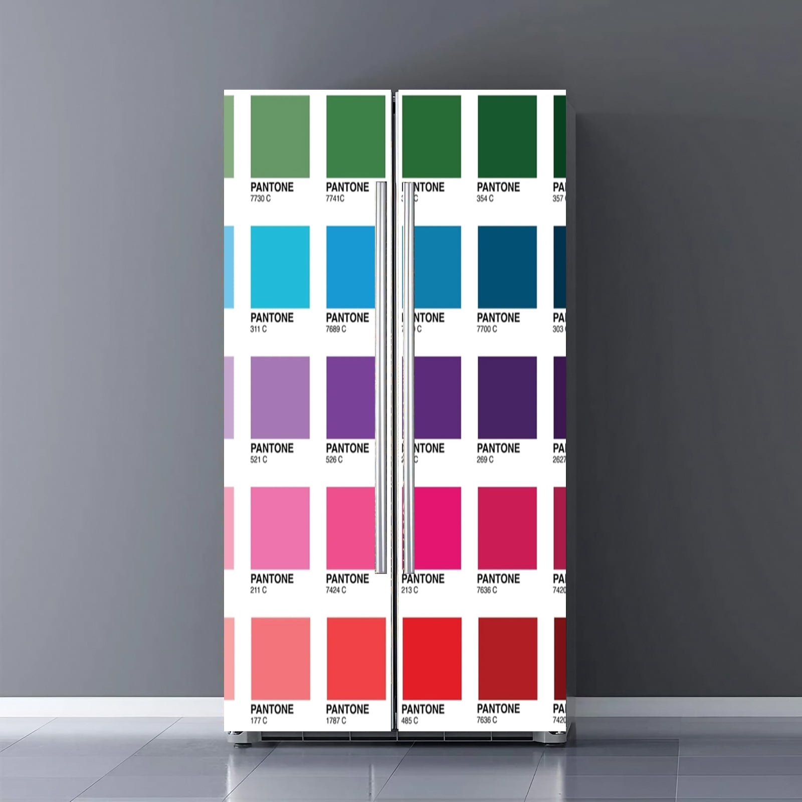 Fridge Door Wrap Vinyl Sticker Decor Front Refrigerator PVC Wallpaper ...