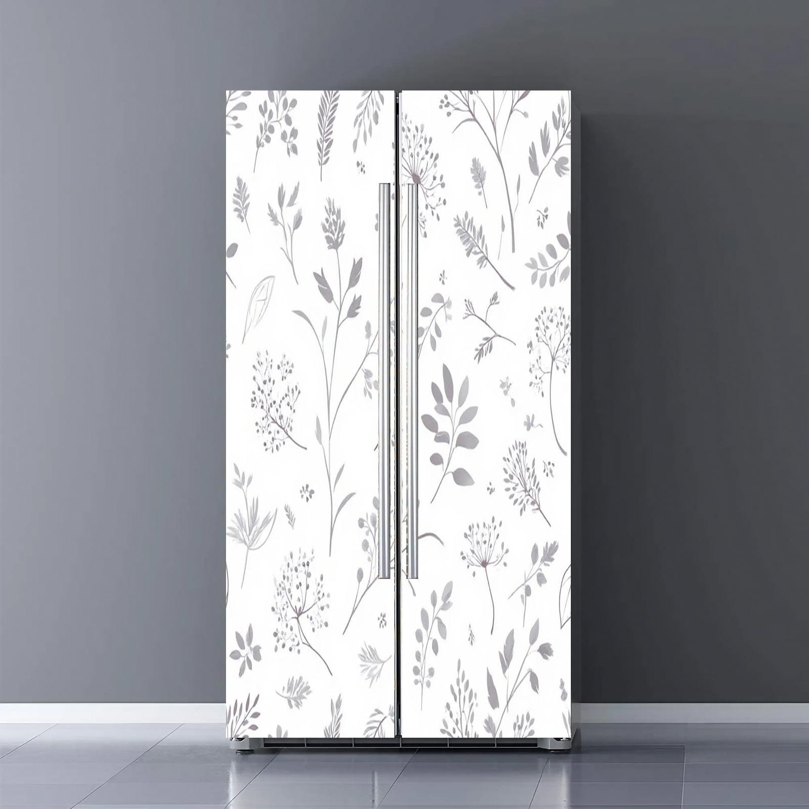Fridge Door Wrap Vinyl Sticker Decor Front Refrigerator PVC Wallpaper ...