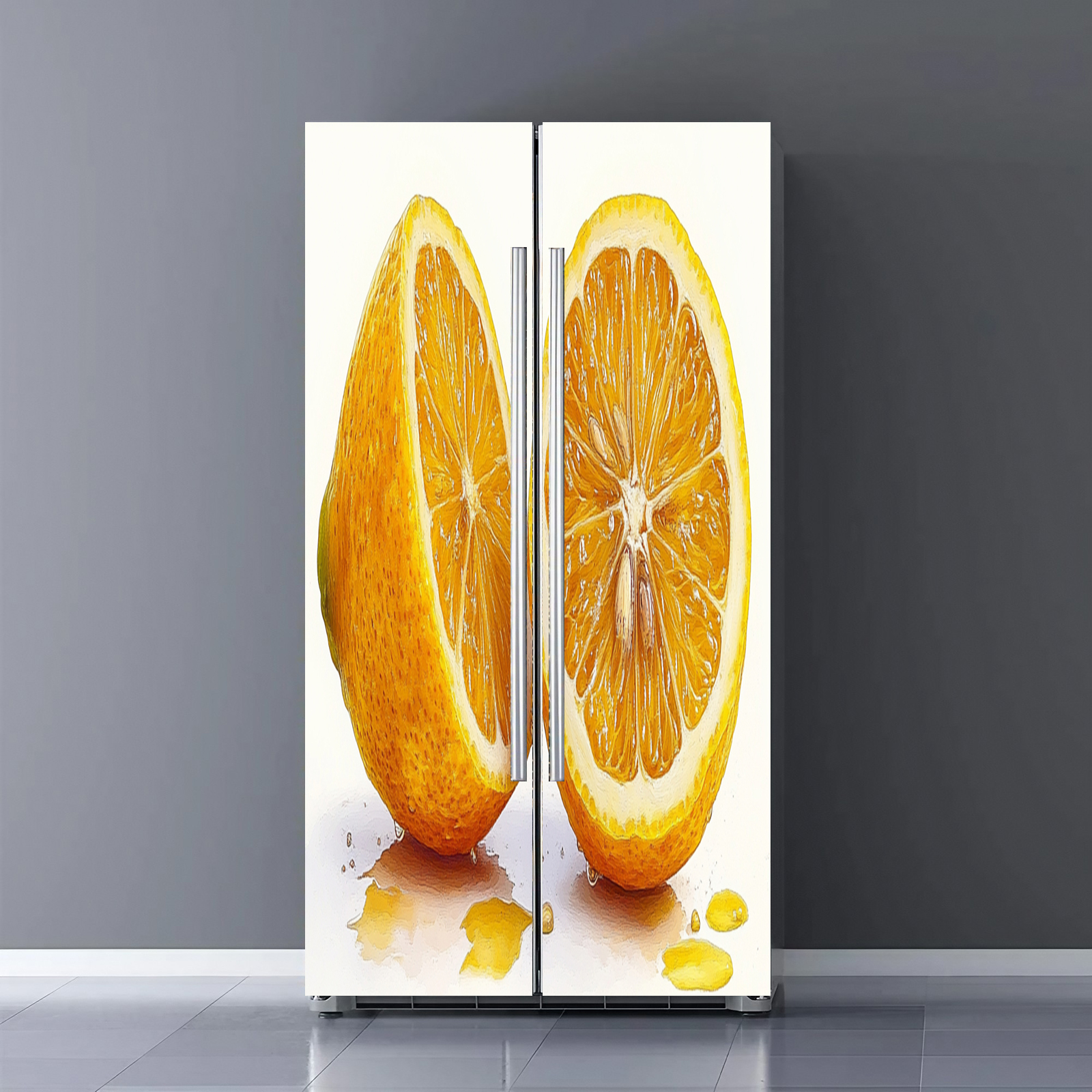 Fridge Door Wrap Vinyl Sticker Decor Front Refrigerator PVC Wallpaper ...