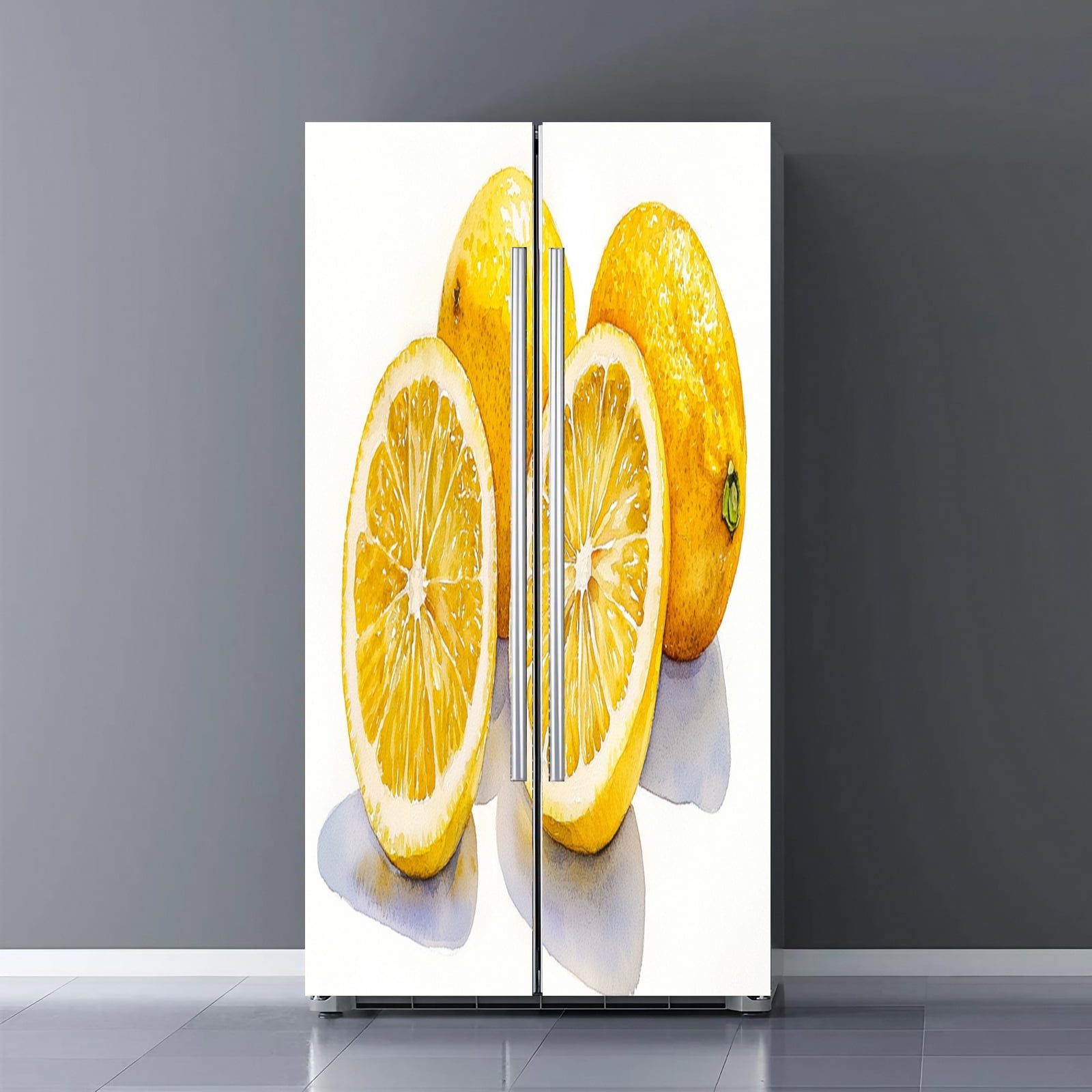 Fridge Door Wrap Vinyl Sticker Decor Front Refrigerator PVC Wallpaper ...