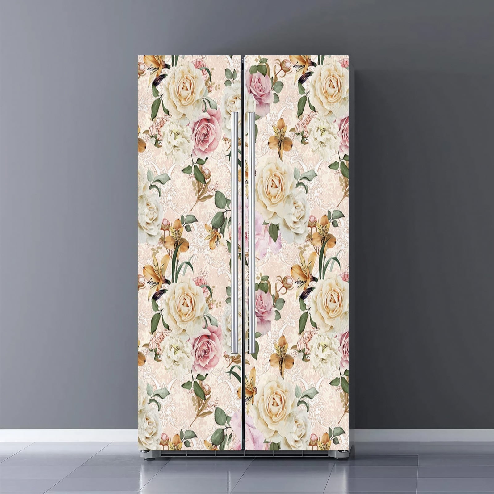 Fridge Door Wrap Vinyl Sticker Decor Front Refrigerator PVC Wallpaper ...