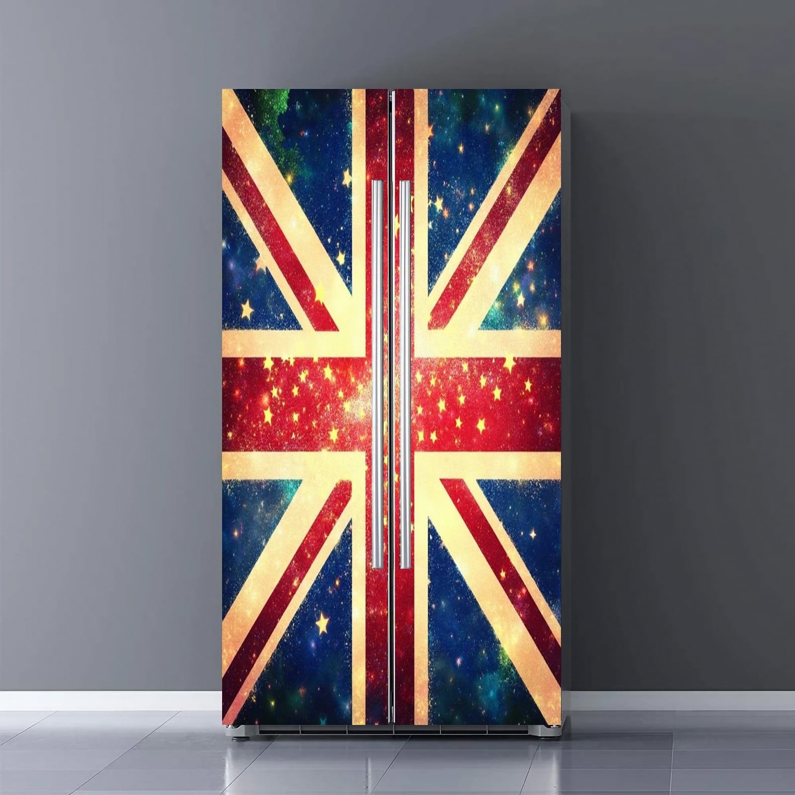 Fridge Door Wrap Vinyl Sticker Decor Front Refrigerator PVC Wallpaper ...