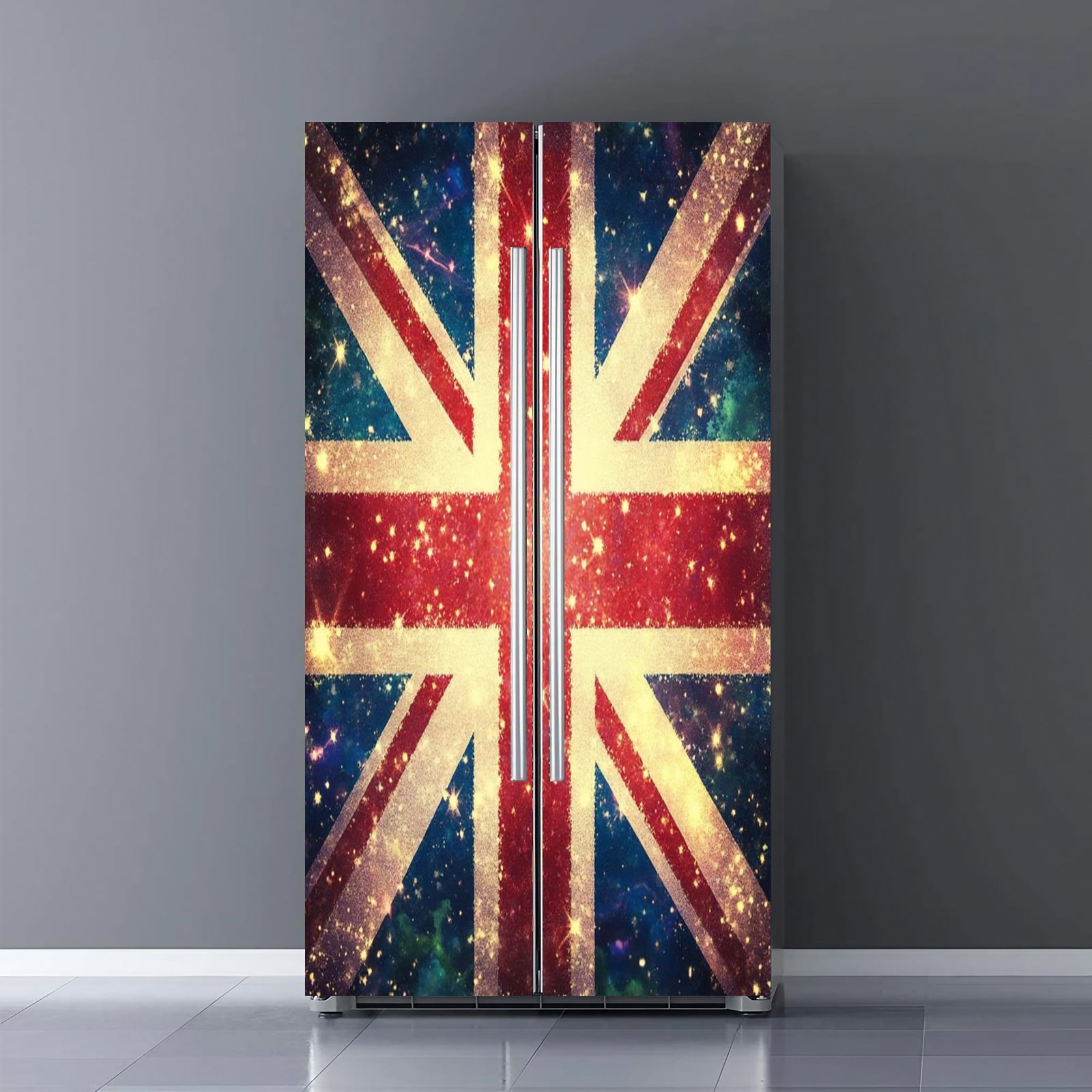 Fridge Door Wrap Vinyl Sticker Decor Front Refrigerator PVC Wallpaper ...