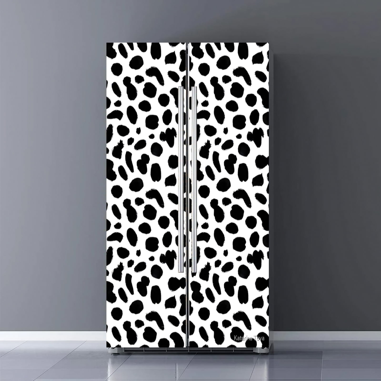 Fridge Door Wrap Vinyl Sticker Decor Front Refrigerator PVC Wallpaper ...