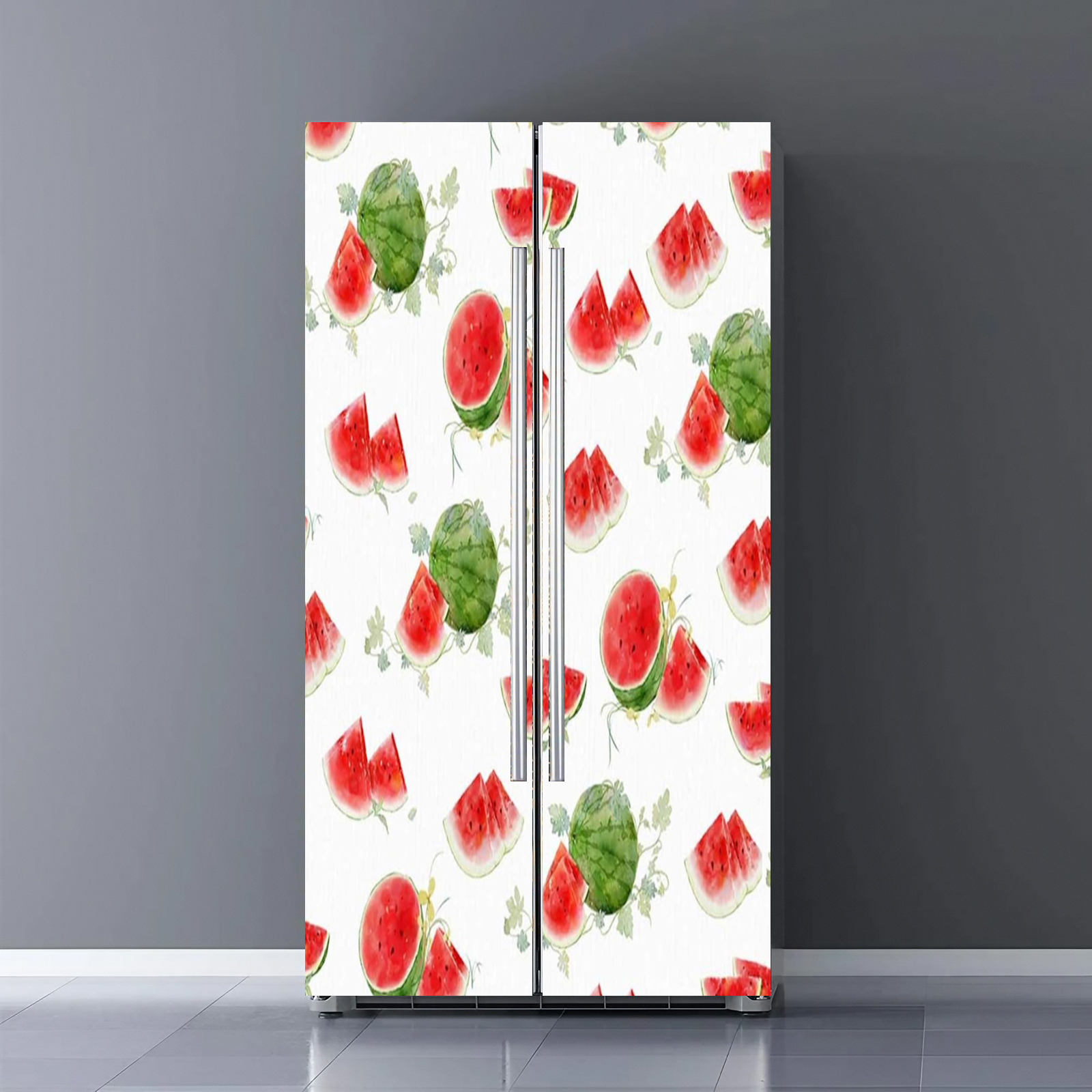 Fridge Door Wrap Vinyl Sticker Decor Front Refrigerator PVC Wallpaper ...