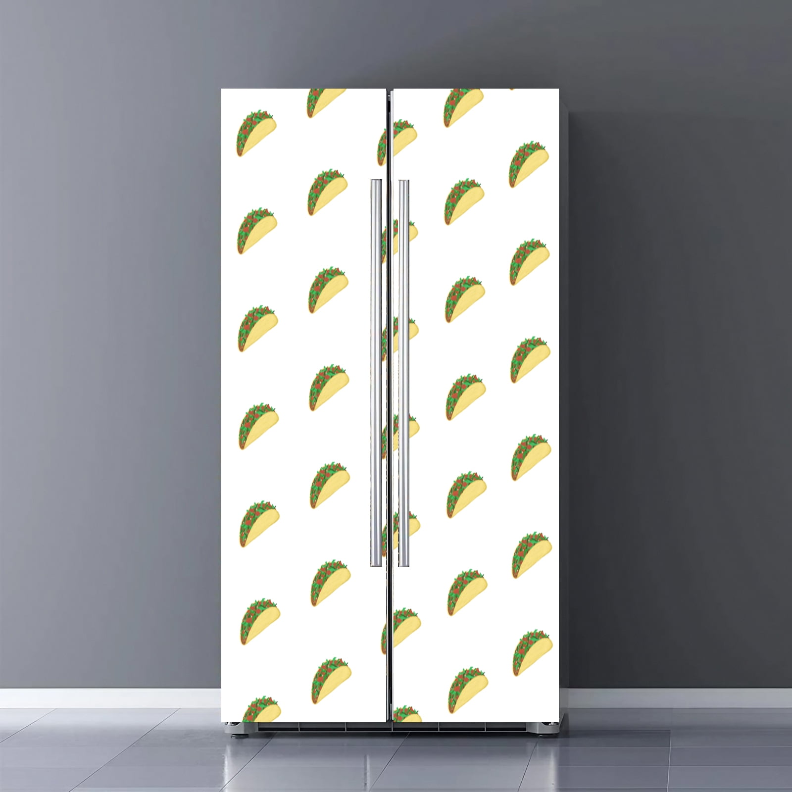 Fridge Door Wrap Vinyl Sticker Decor Front Refrigerator PVC Wallpaper ...
