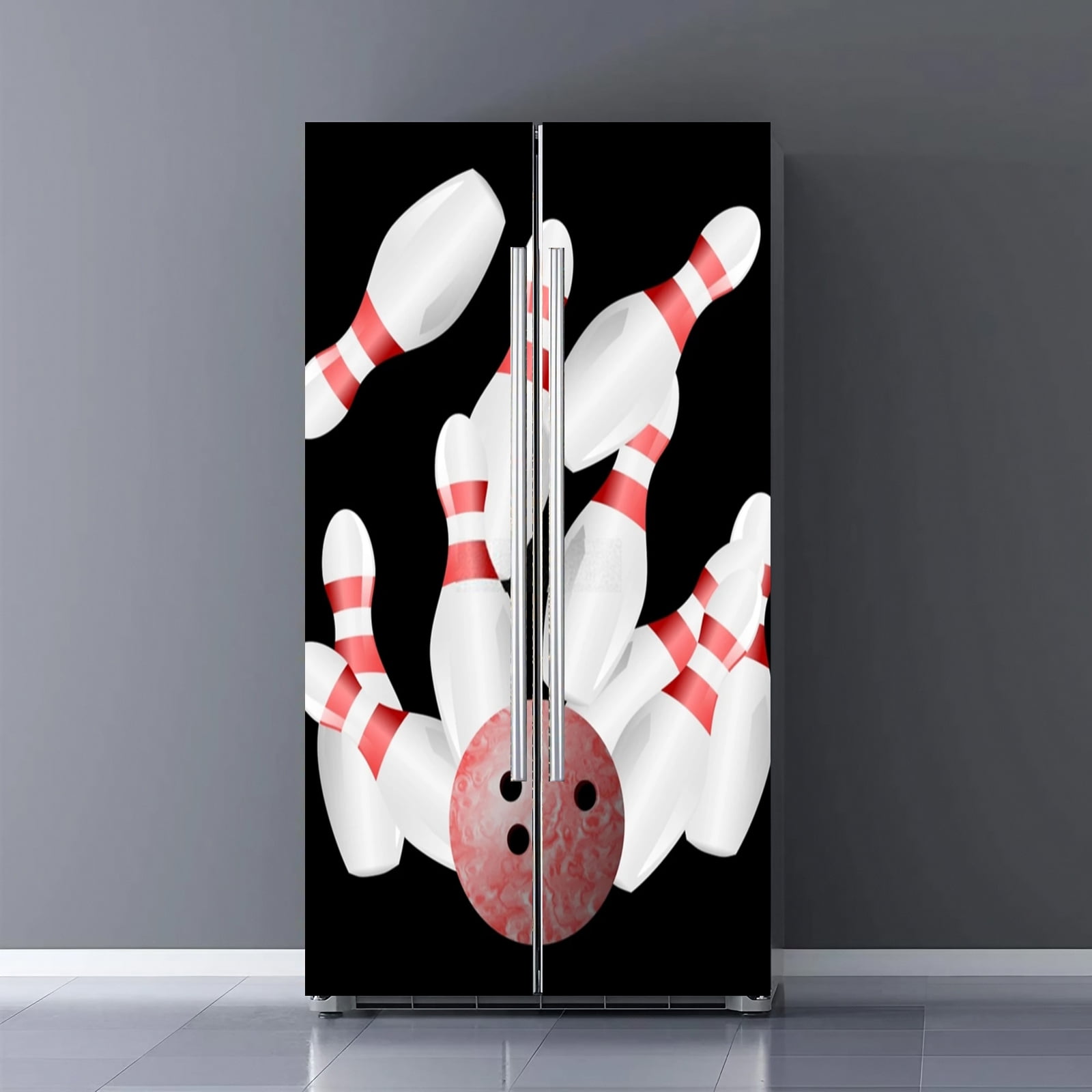 Fridge Door Wrap Vinyl Sticker Decor Front Refrigerator PVC Wallpaper ...