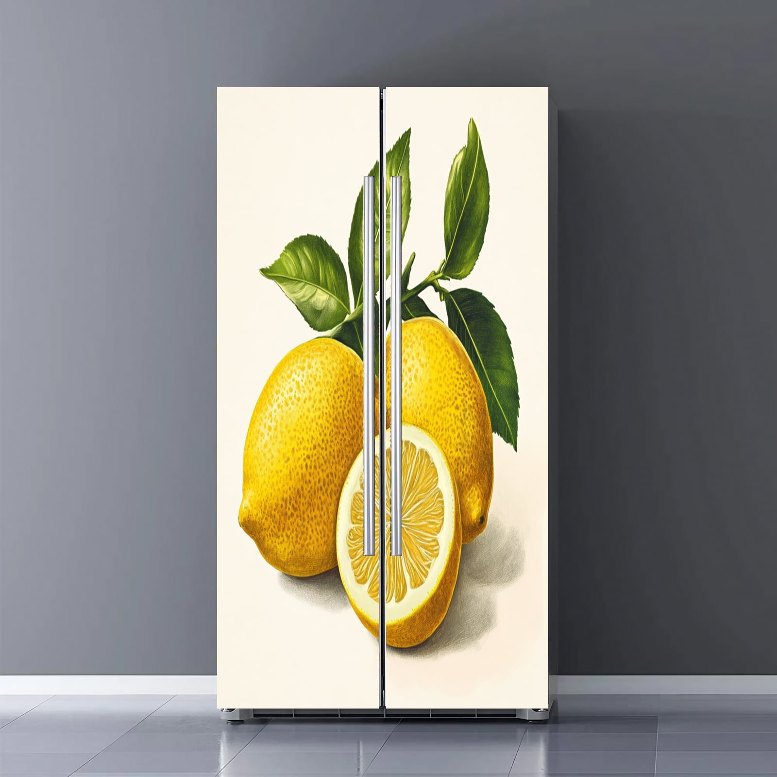 Fridge Door Wrap Vinyl Sticker Decor Front Refrigerator PVC Wallpaper ...