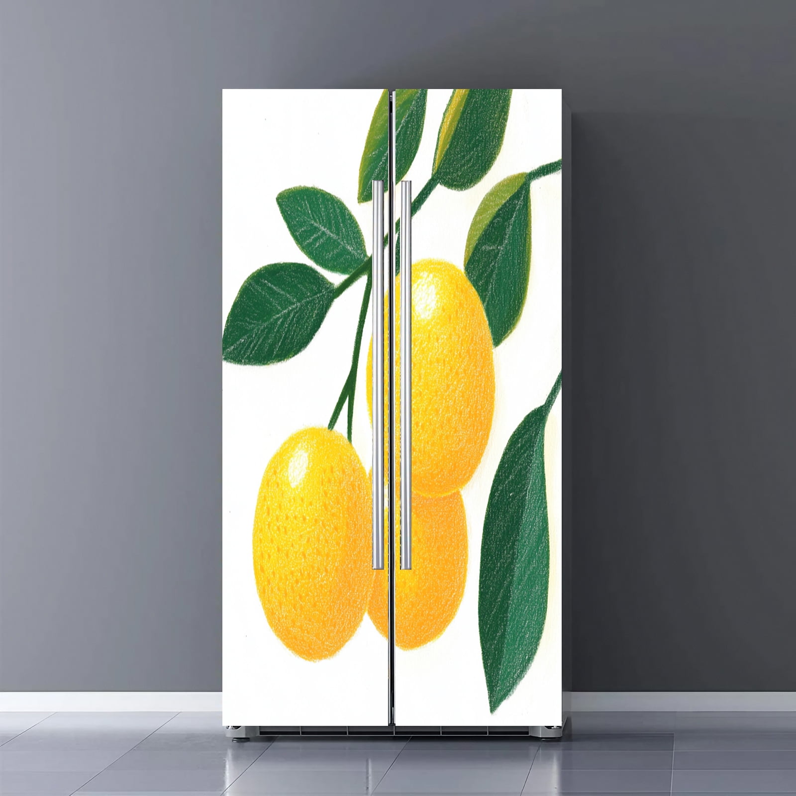 Fridge Door Wrap Vinyl Sticker Decor Front Refrigerator PVC Wallpaper ...