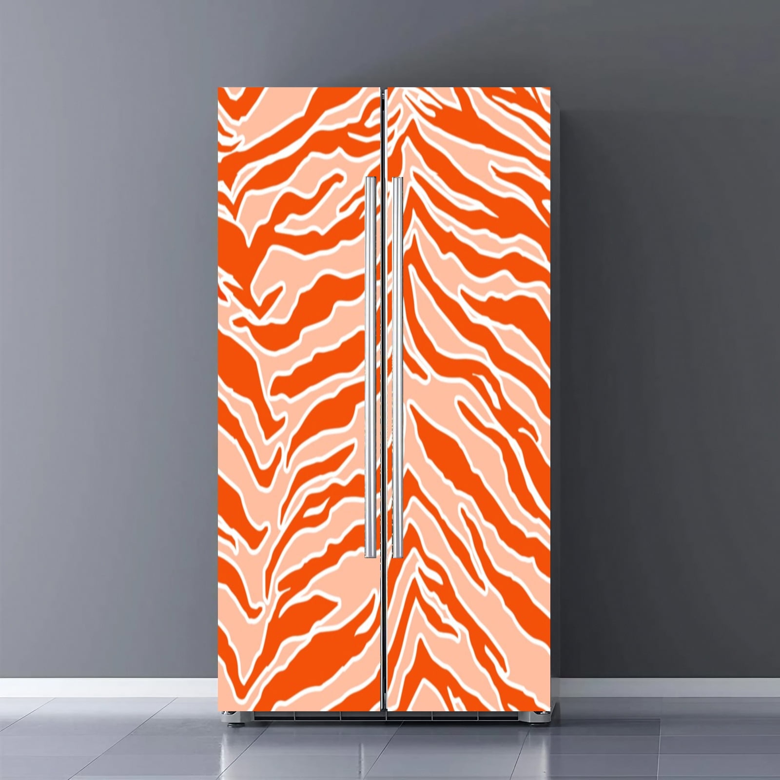 Fridge Door Wrap Vinyl Sticker Decor Front Refrigerator PVC Wallpaper ...