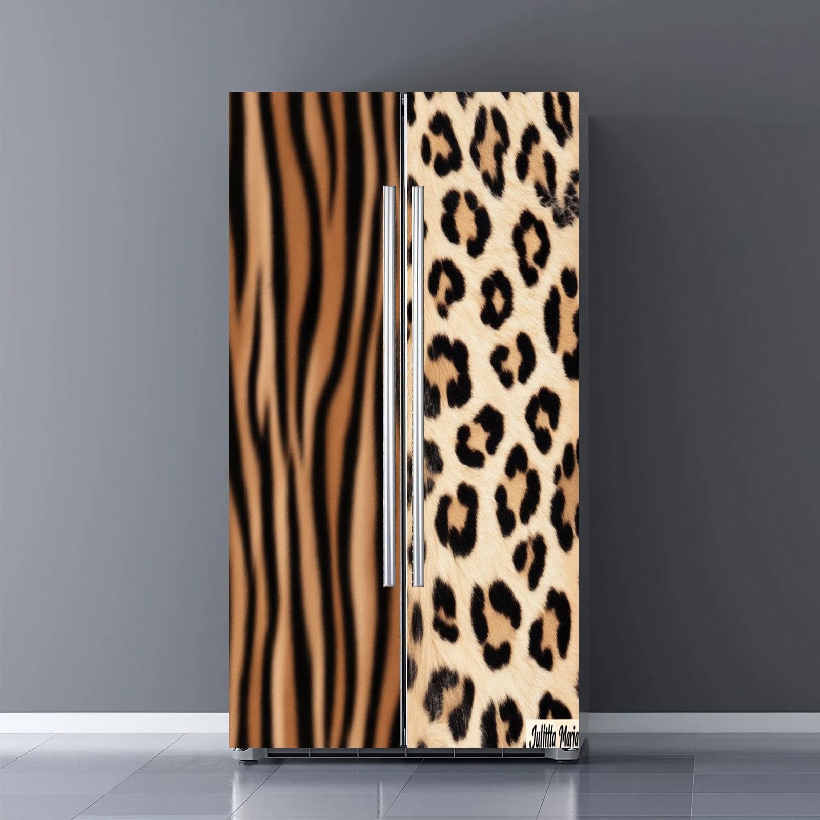 Fridge Door Wrap Vinyl Sticker Decor Front Refrigerator PVC Wallpaper ...