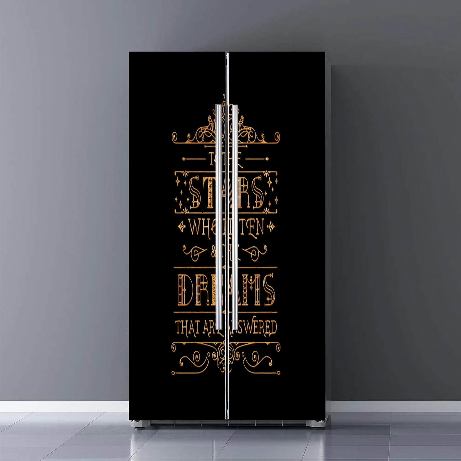 Fridge Door Wrap Vinyl Sticker Decor Front Refrigerator PVC Wallpaper ...