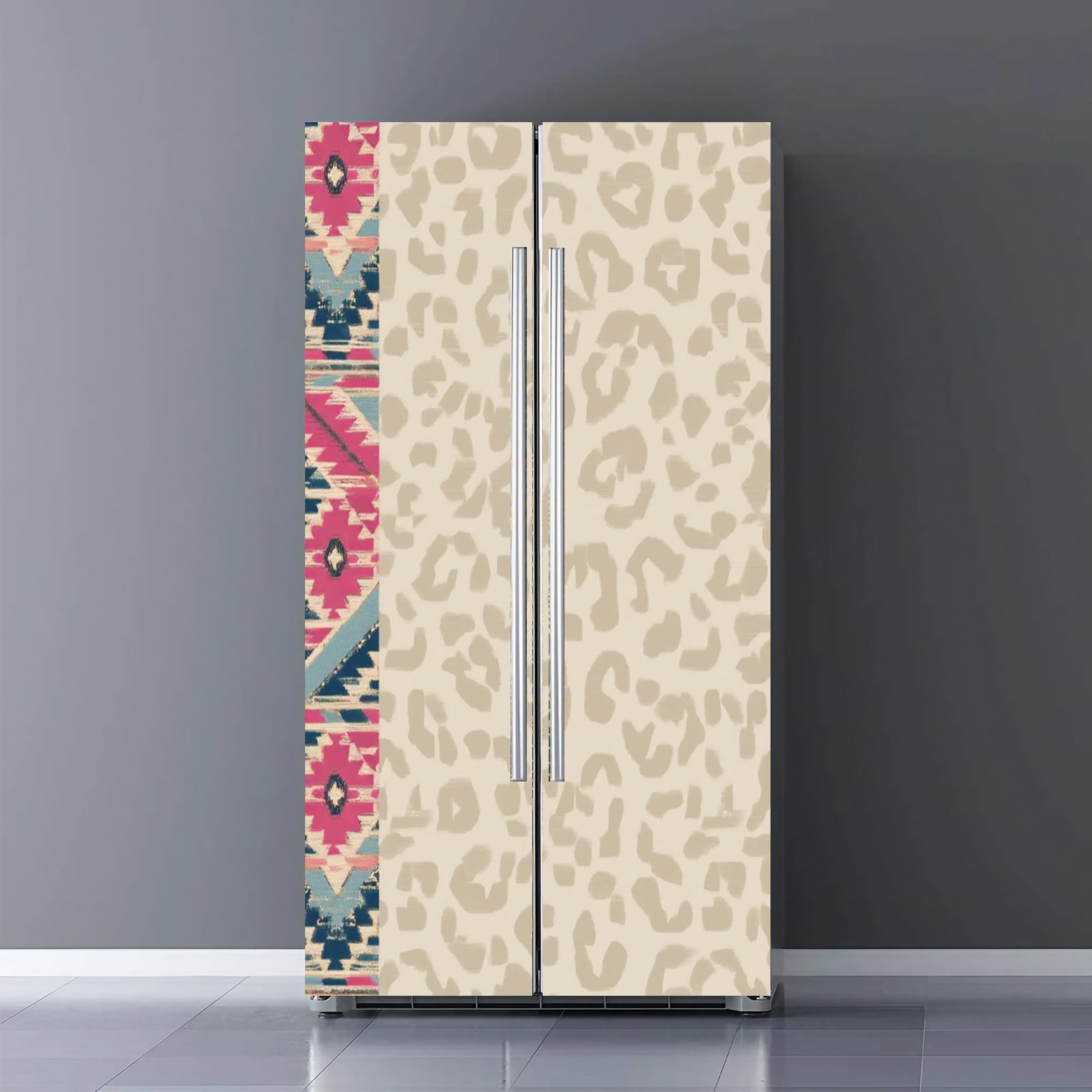 Fridge Door Wrap Vinyl Sticker Decor Front Refrigerator PVC Wallpaper ...
