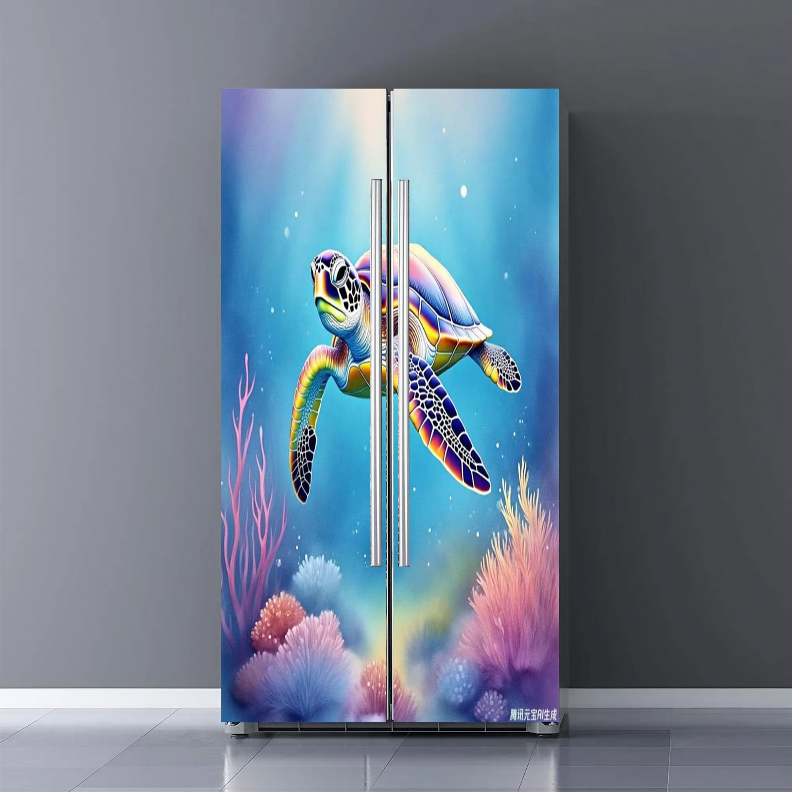 Fridge Door Wrap Vinyl Sticker Decor Front Refrigerator PVC Wallpaper ...