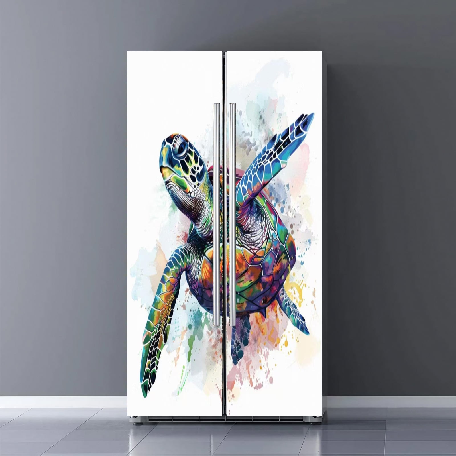 Fridge Door Wrap Vinyl Sticker Decor Front Refrigerator PVC Wallpaper ...