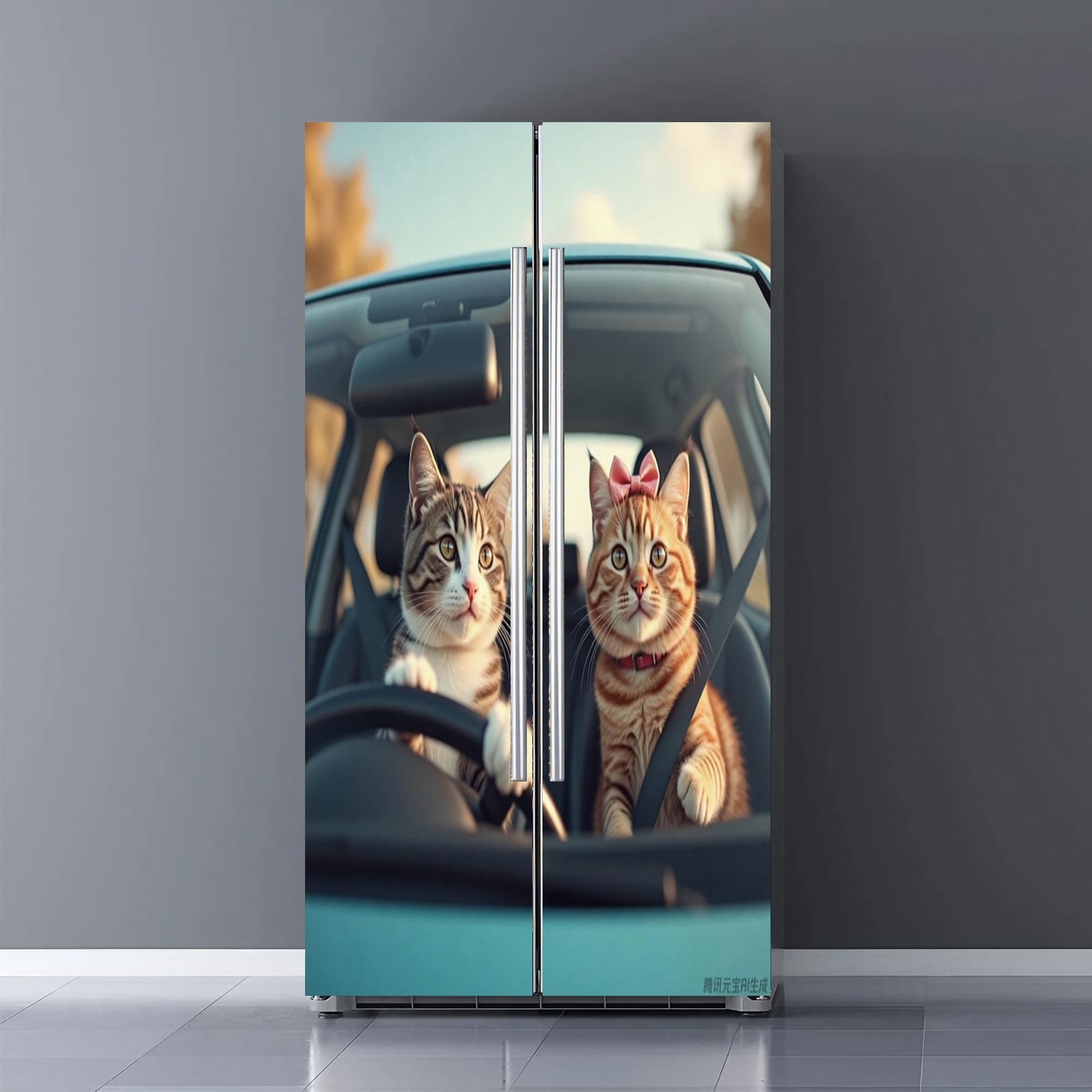 Fridge Door Wrap Vinyl Sticker Decor Front Refrigerator PVC Wallpaper ...