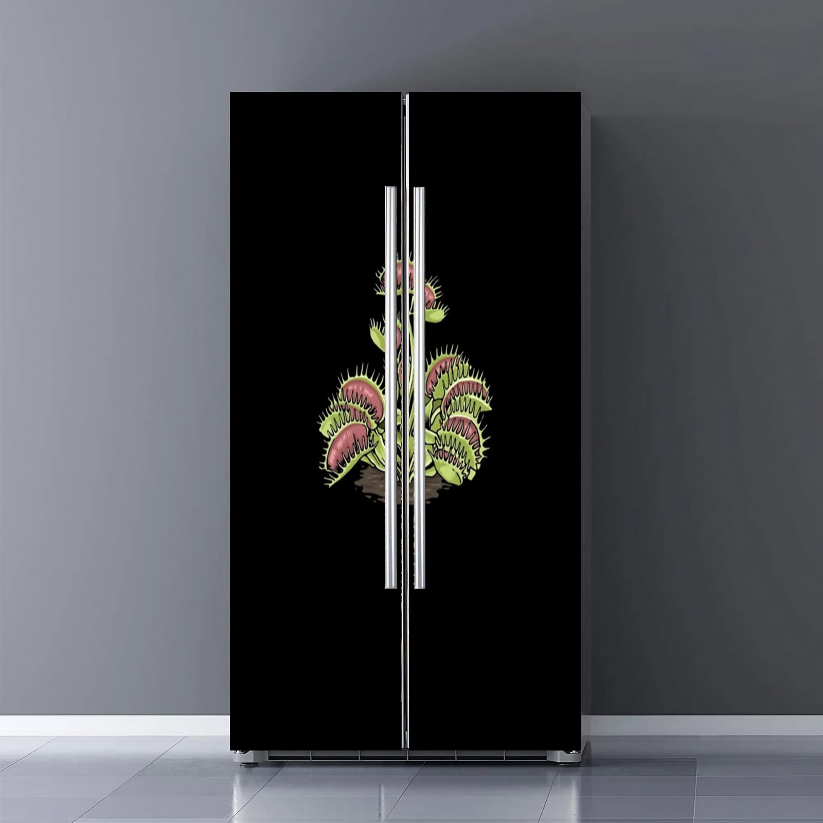 Fridge Door Wrap Vinyl Sticker Decor Front Refrigerator PVC Wallpaper ...