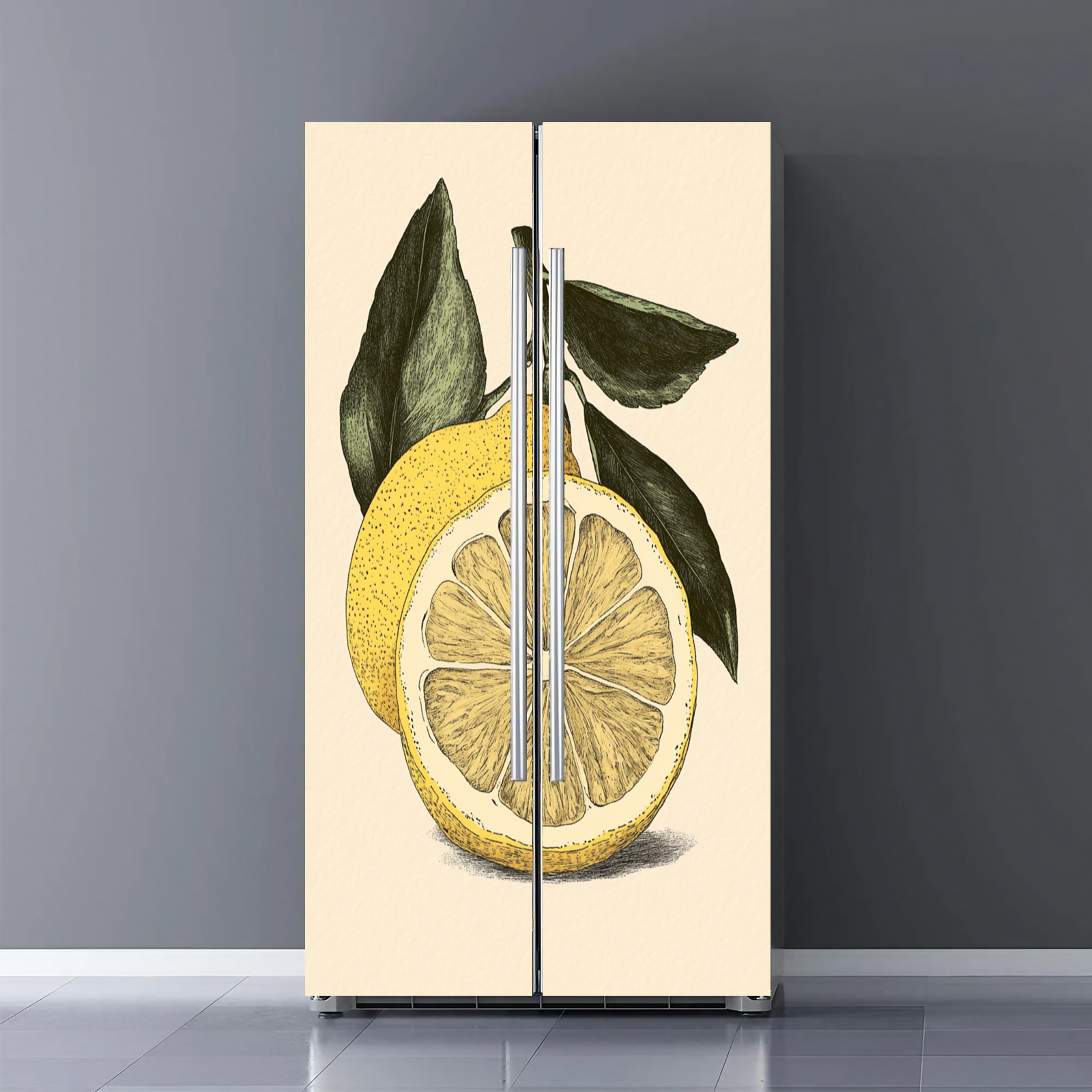 Fridge Door Wrap Vinyl Sticker Decor Front Refrigerator PVC Wallpaper ...