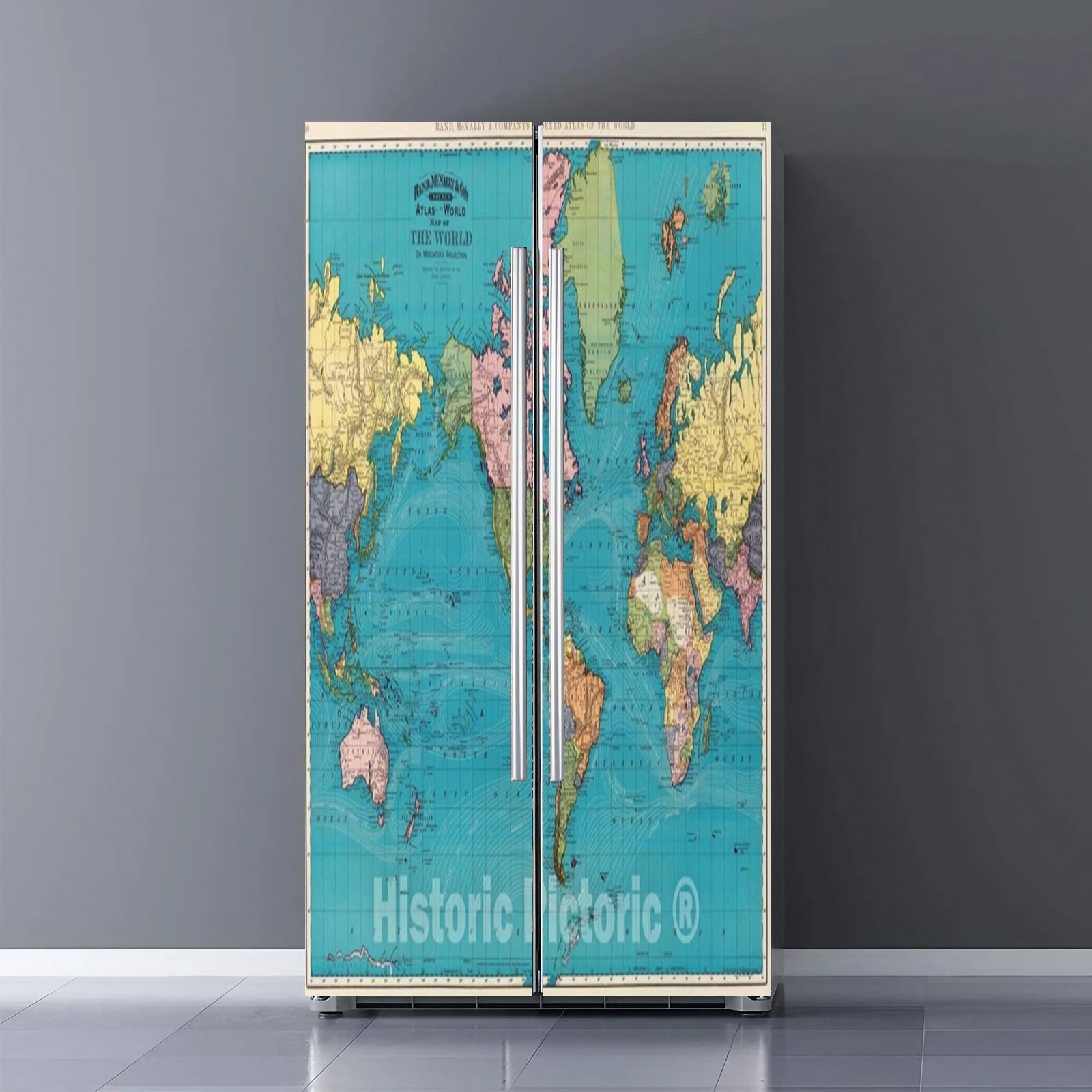 Fridge Door Wrap Vinyl Sticker Decor Front Refrigerator PVC Wallpaper ...