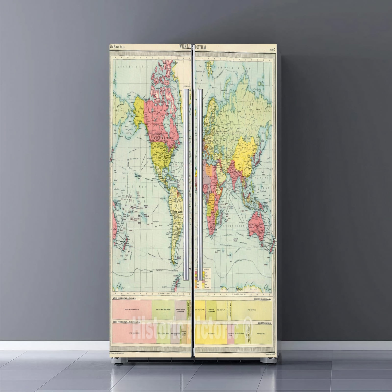 Fridge Door Wrap Vinyl Sticker Decor Front Refrigerator PVC Wallpaper ...