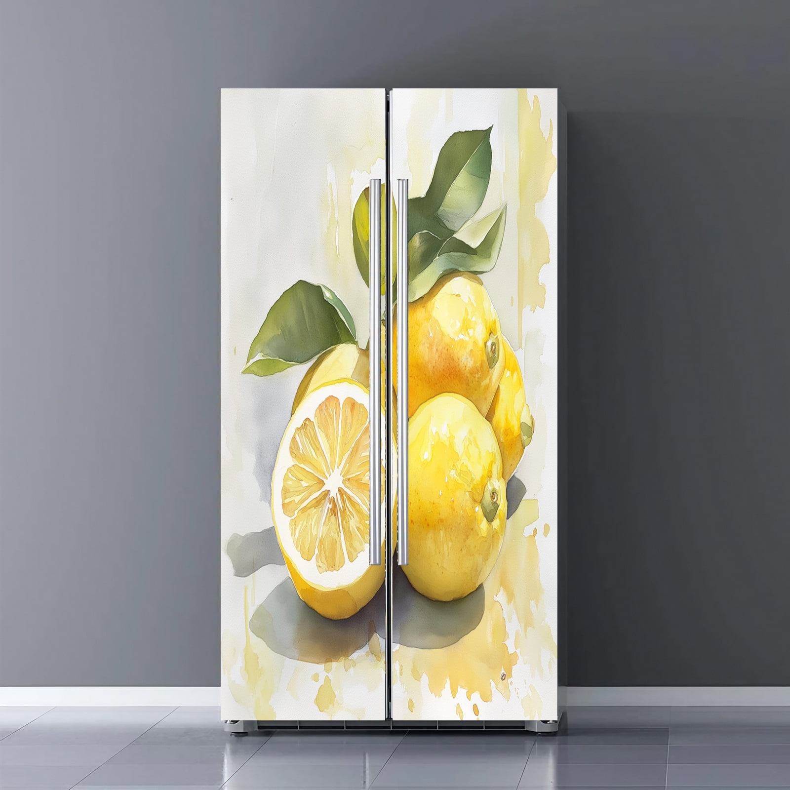 Fridge Door Wrap Vinyl Sticker Decor Front Refrigerator PVC Wallpaper ...
