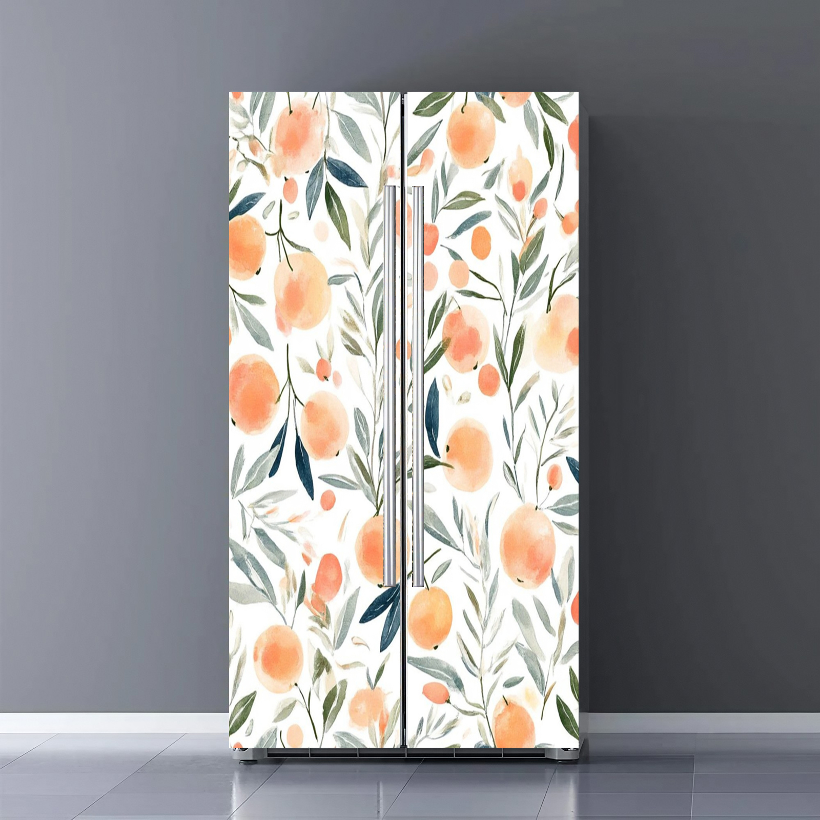 Fridge Door Wrap Vinyl Sticker Decor Front Refrigerator PVC Wallpaper ...