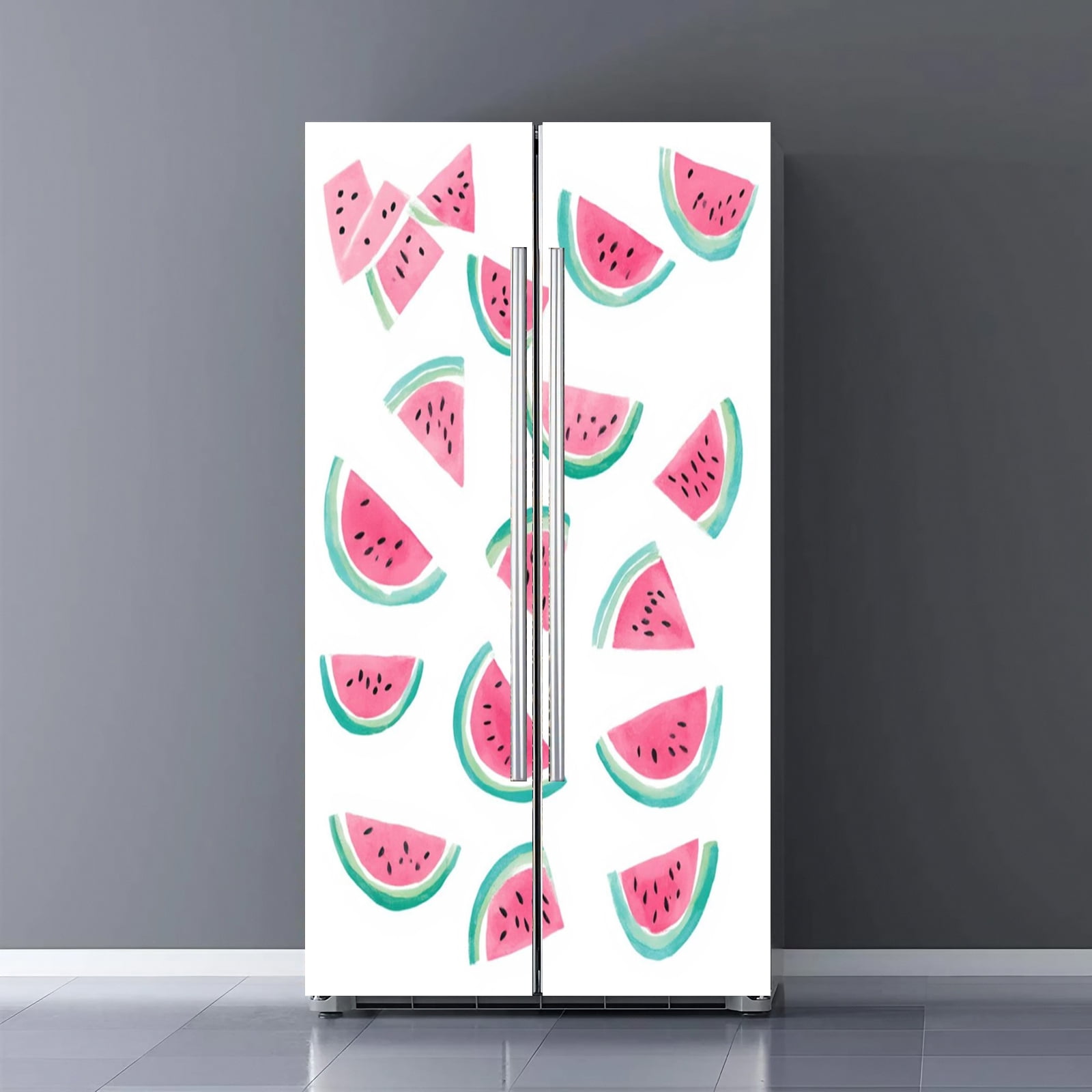 Fridge Door Wrap Vinyl Sticker Decor Front Refrigerator PVC Wallpaper ...