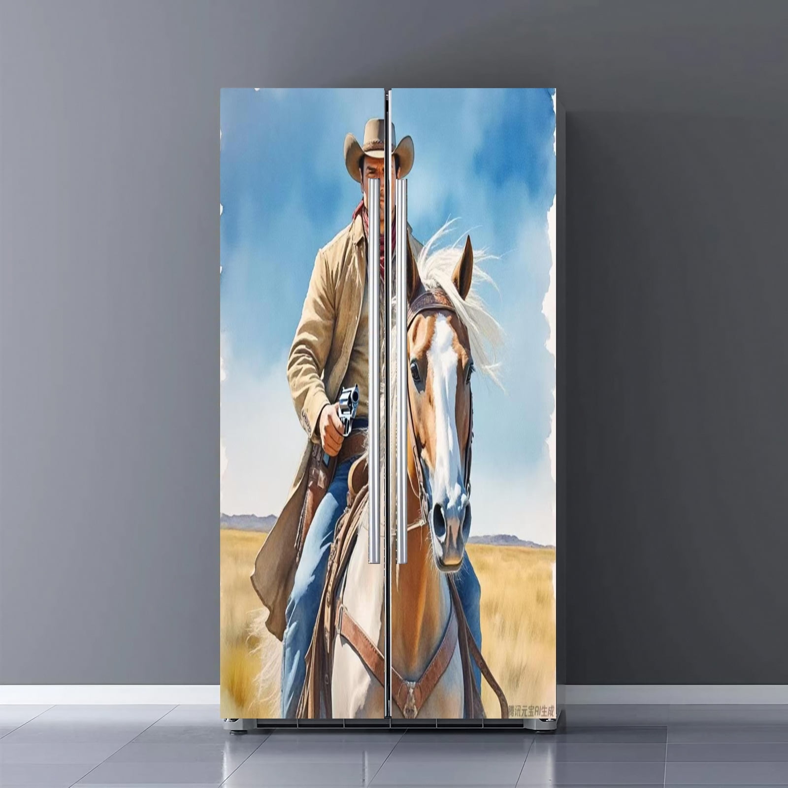 Fridge Door Wrap Vinyl Sticker Decor Front Refrigerator PVC Wallpaper ...