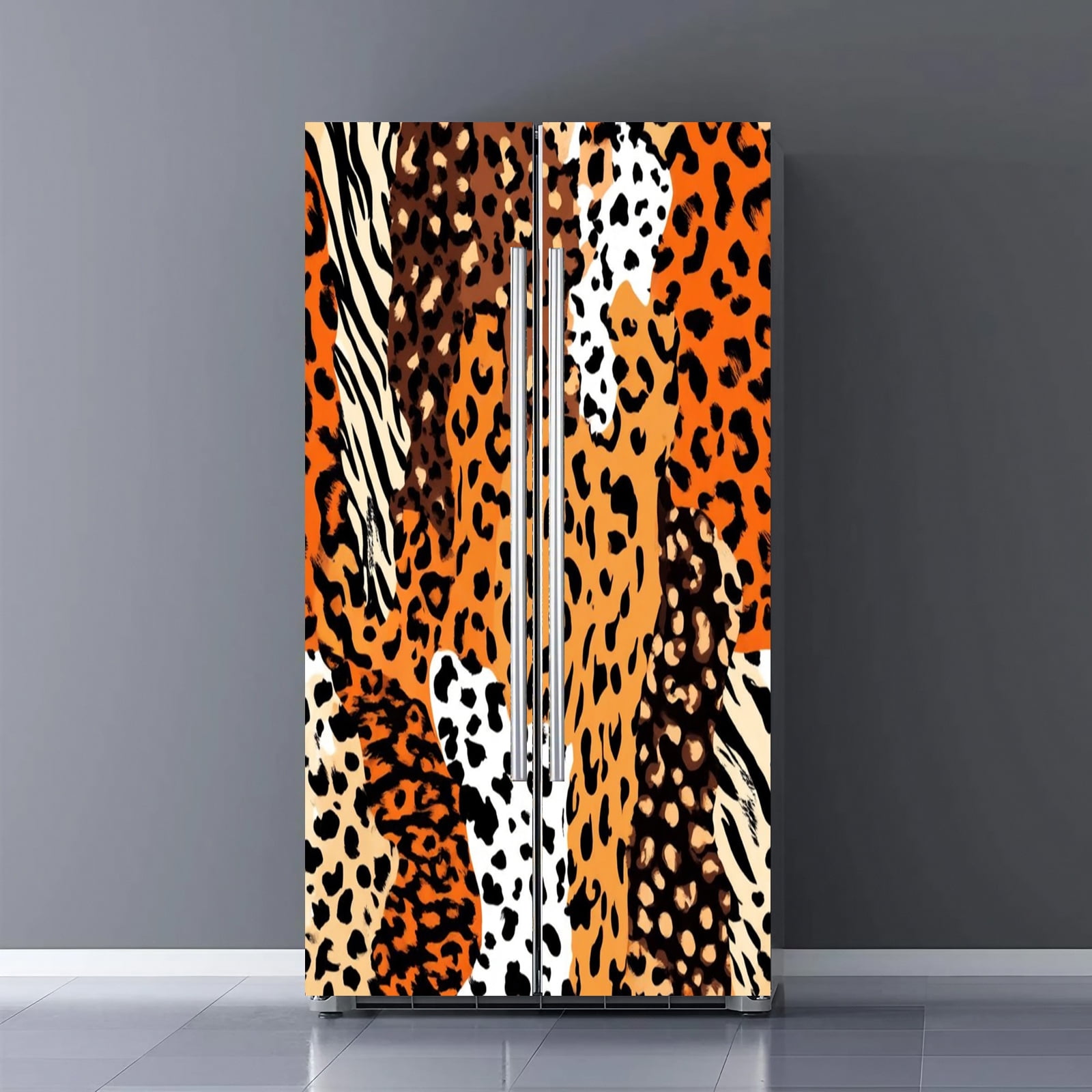 Fridge Door Wrap Vinyl Sticker Decor Front Refrigerator PVC Wallpaper ...