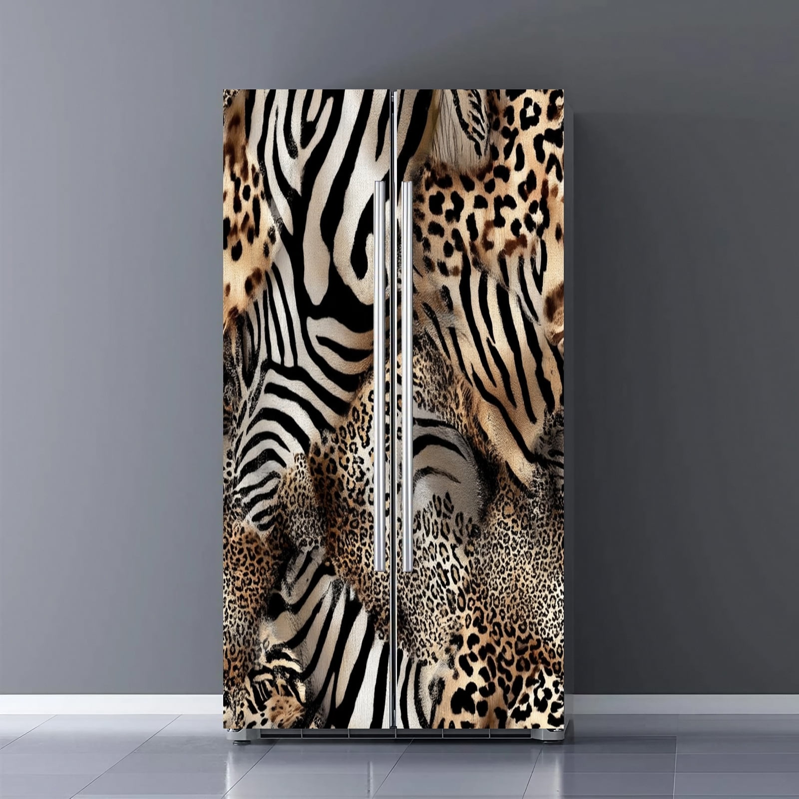 Fridge Door Wrap Vinyl Sticker Decor Front Refrigerator PVC Wallpaper ...