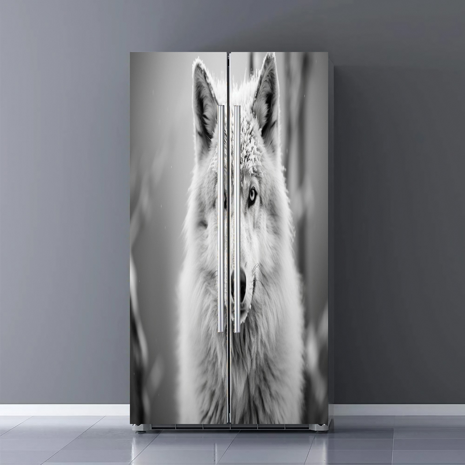 Fridge Door Wrap Vinyl Sticker Decor Front Refrigerator PVC Wallpaper ...